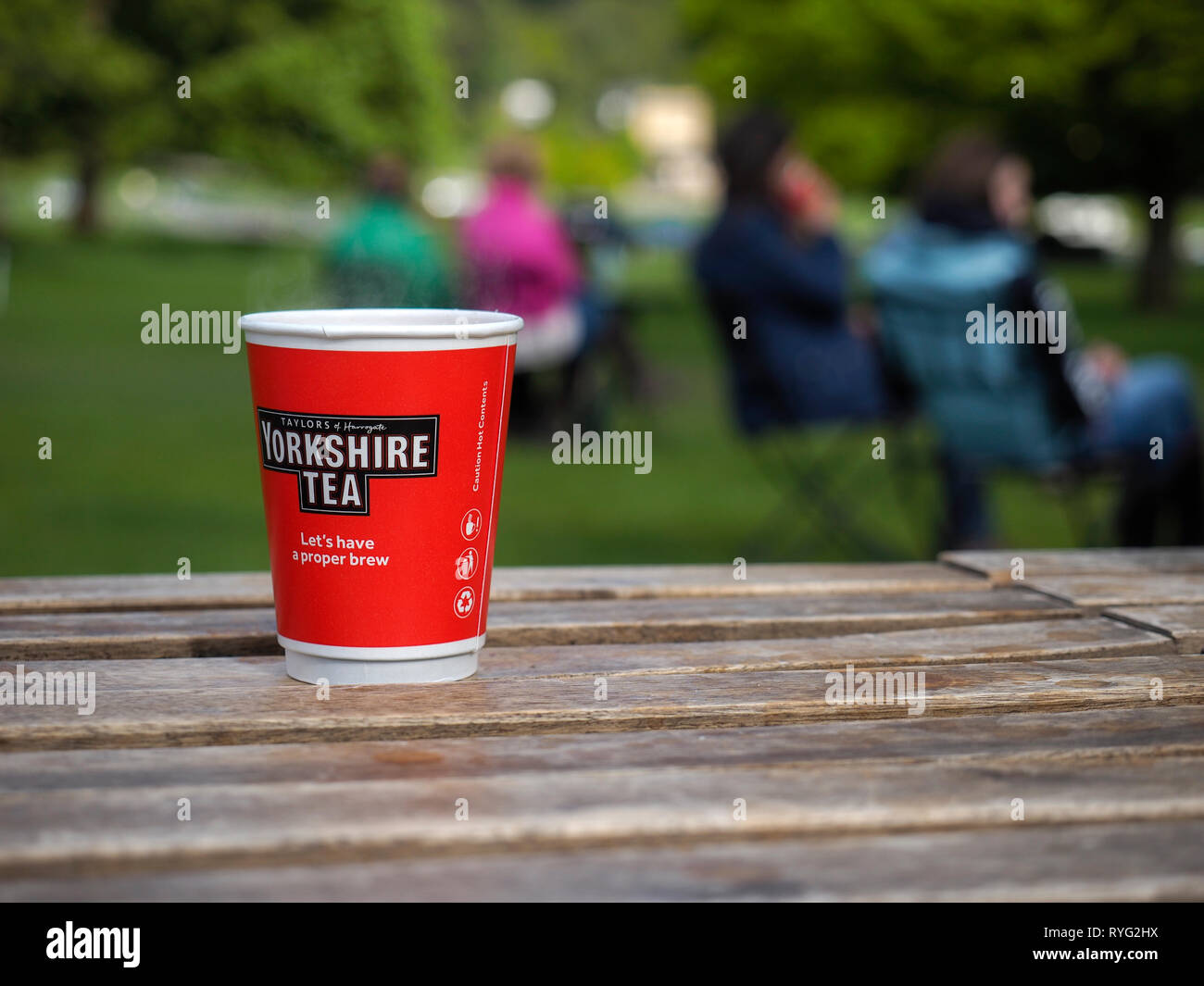 Paper drinks cup Yorkshire Tea brand Stock Photo - Alamy