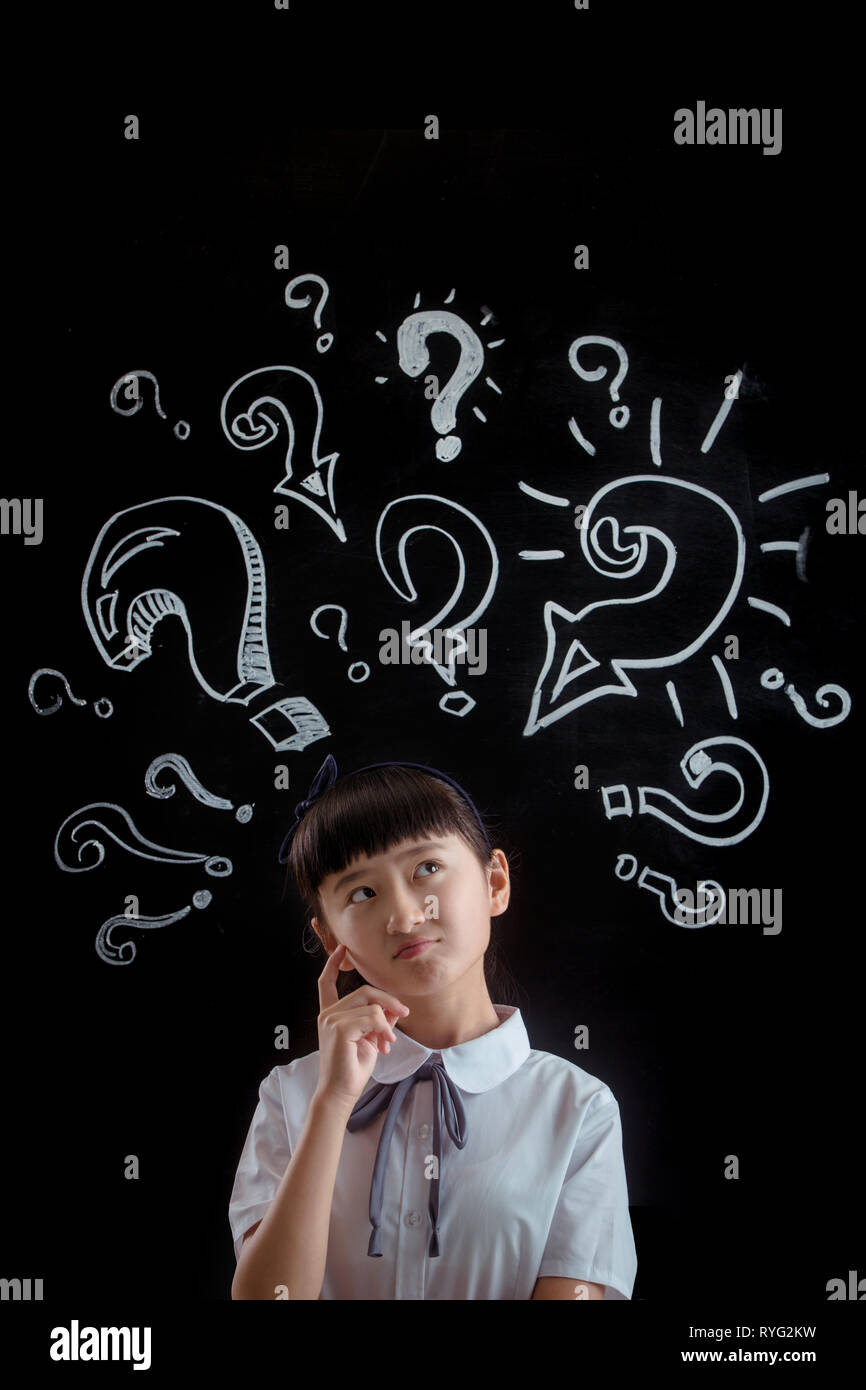 Indian school girl student thinking hi-res stock photography and images ...