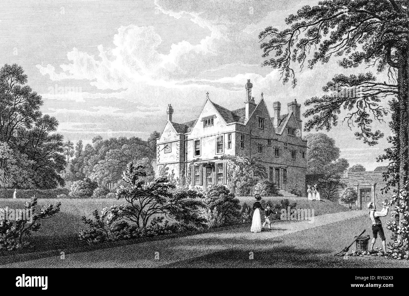 Georgian house illustration Black and White Stock Photos & Images - Alamy