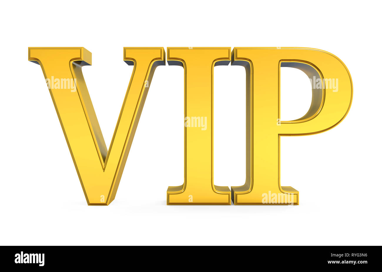 Golden VIP Text Isolated Stock Photo - Alamy