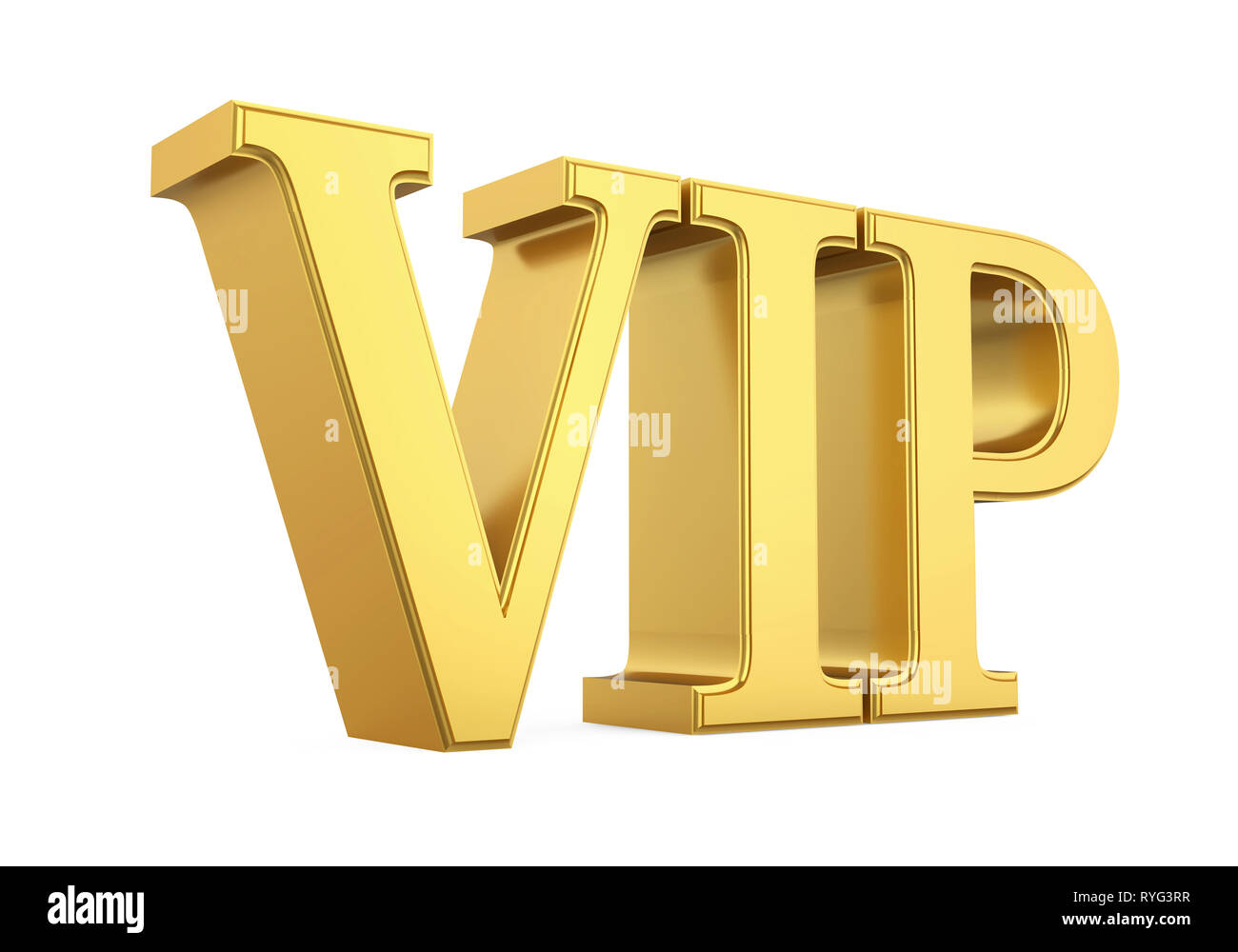 Golden VIP Text Isolated Stock Photo - Alamy
