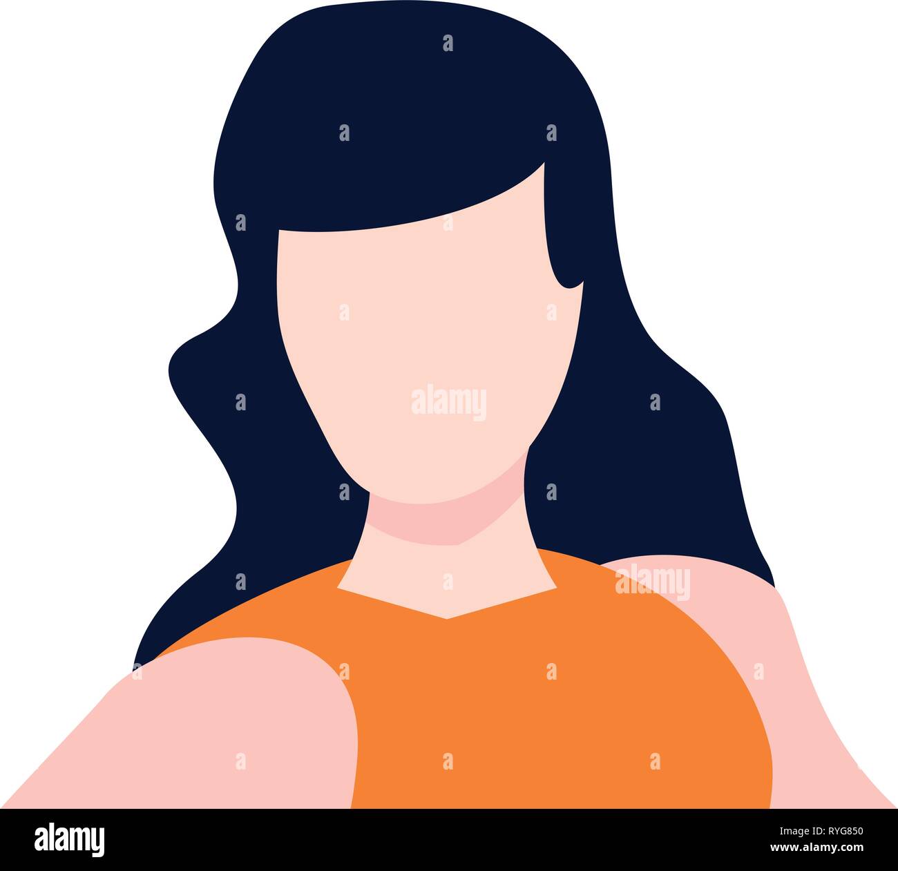 woman avatar character on white background vector illustration Stock ...