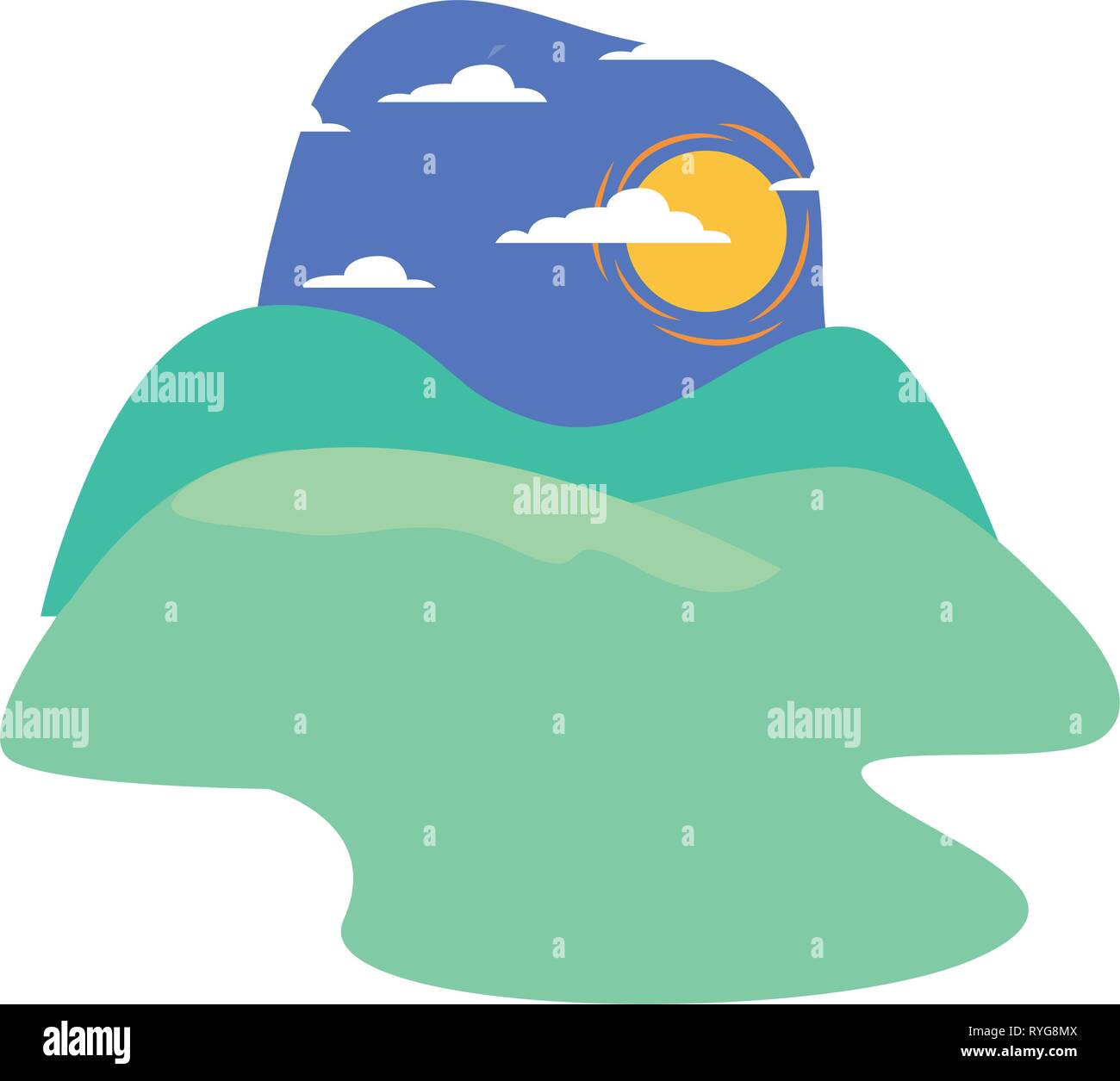 landscape nature sunny day design vector illustration Stock Vector ...