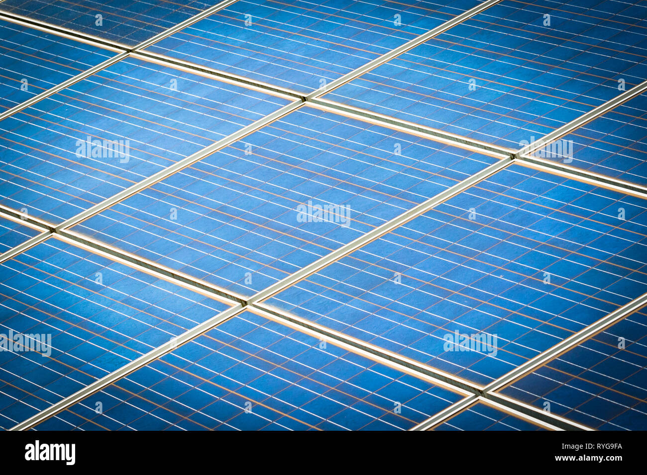 Close up view of polycrystalline photovoltaic solar panels Stock Photo ...