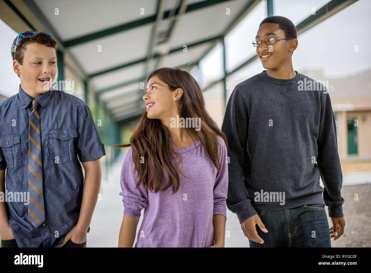 Friends walking together at high school Stock Photo - Alamy
