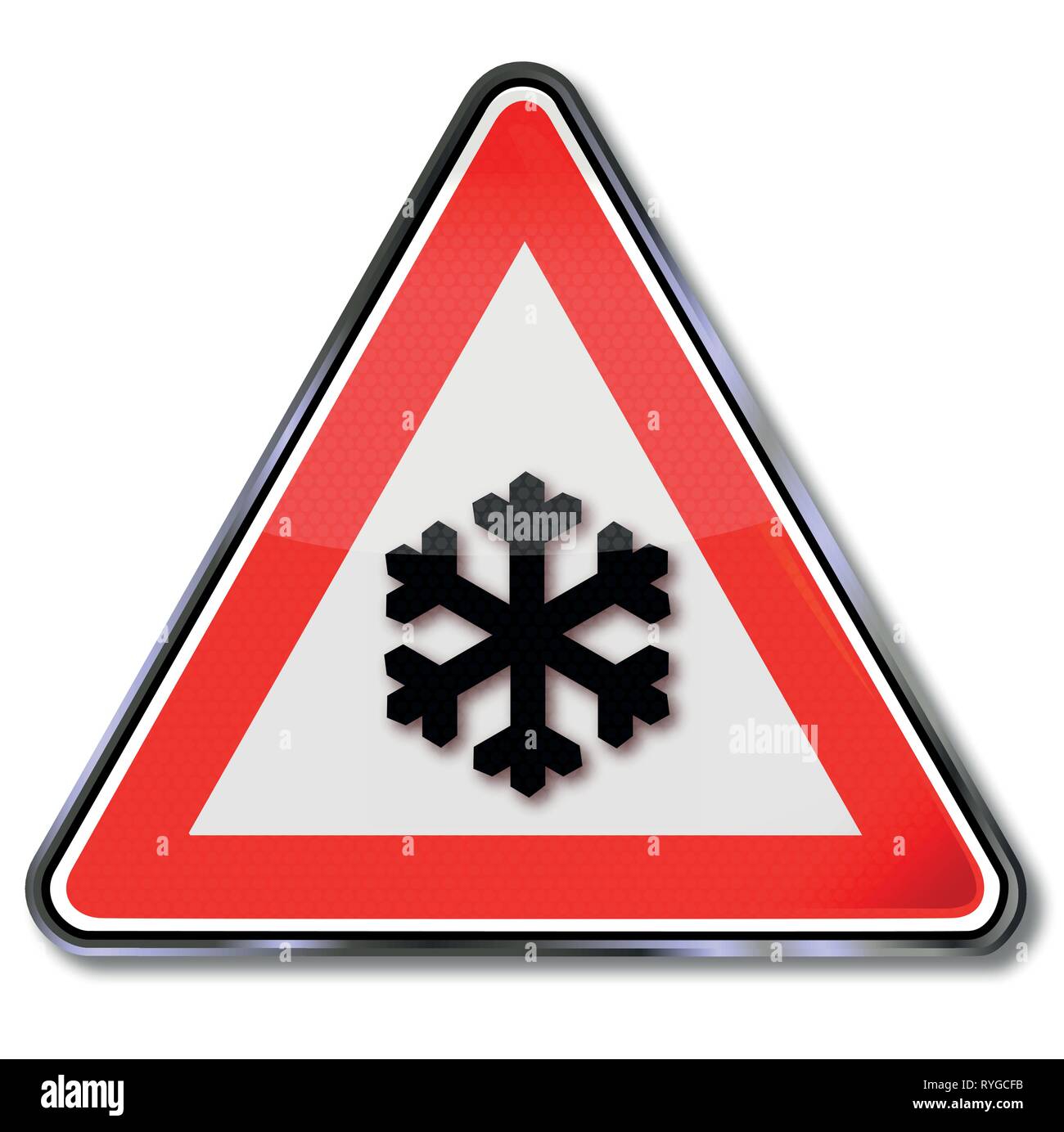 Caution snow and ice and drive carefully Stock Vector Image & Art - Alamy