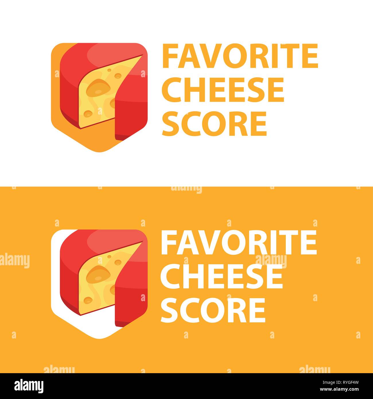 Favorite Cheese Store - Style Colorful Logo isolated on white and ...