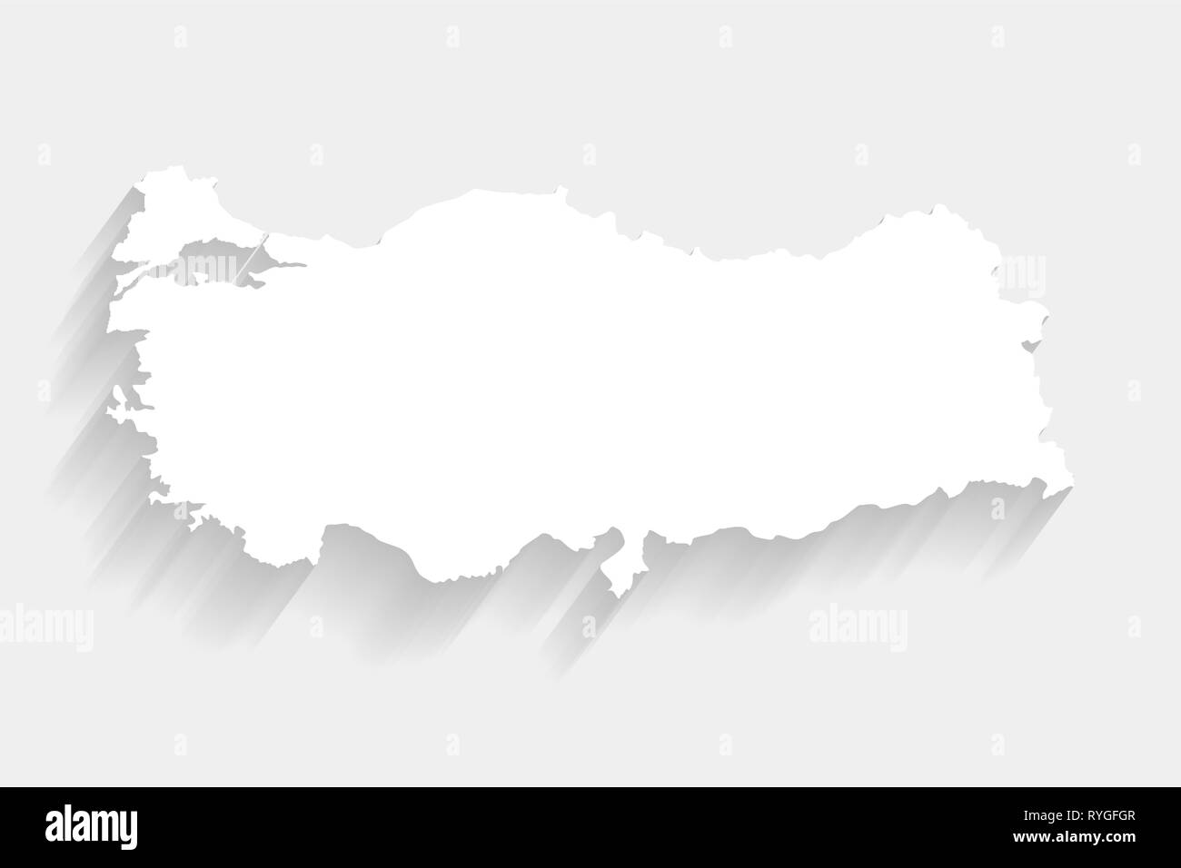White Turkey map on gray background, vector, illustration, eps 10 file ...
