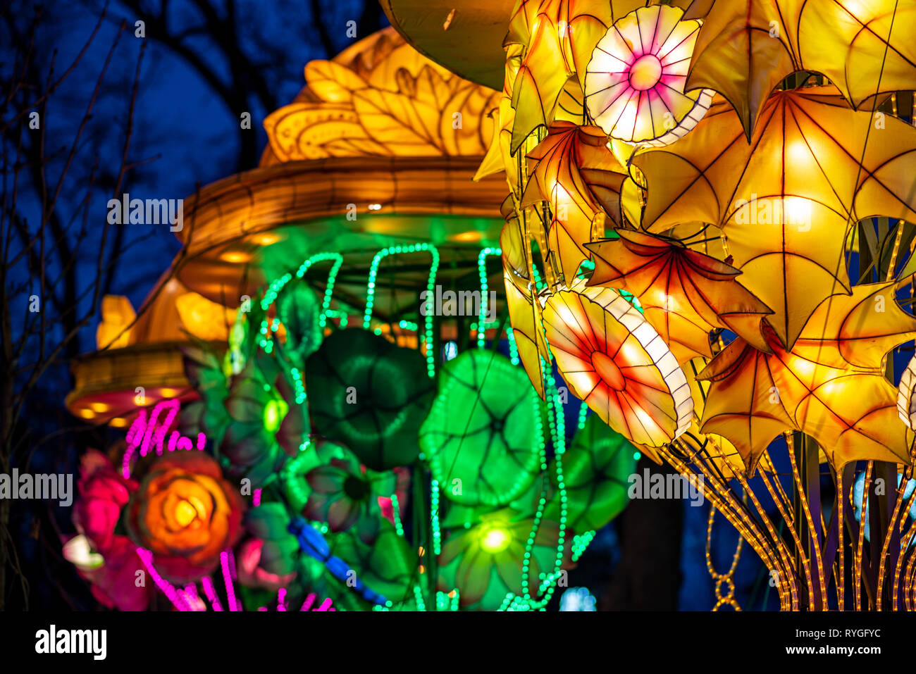 Colorful light sculptures Stock Photo - Alamy