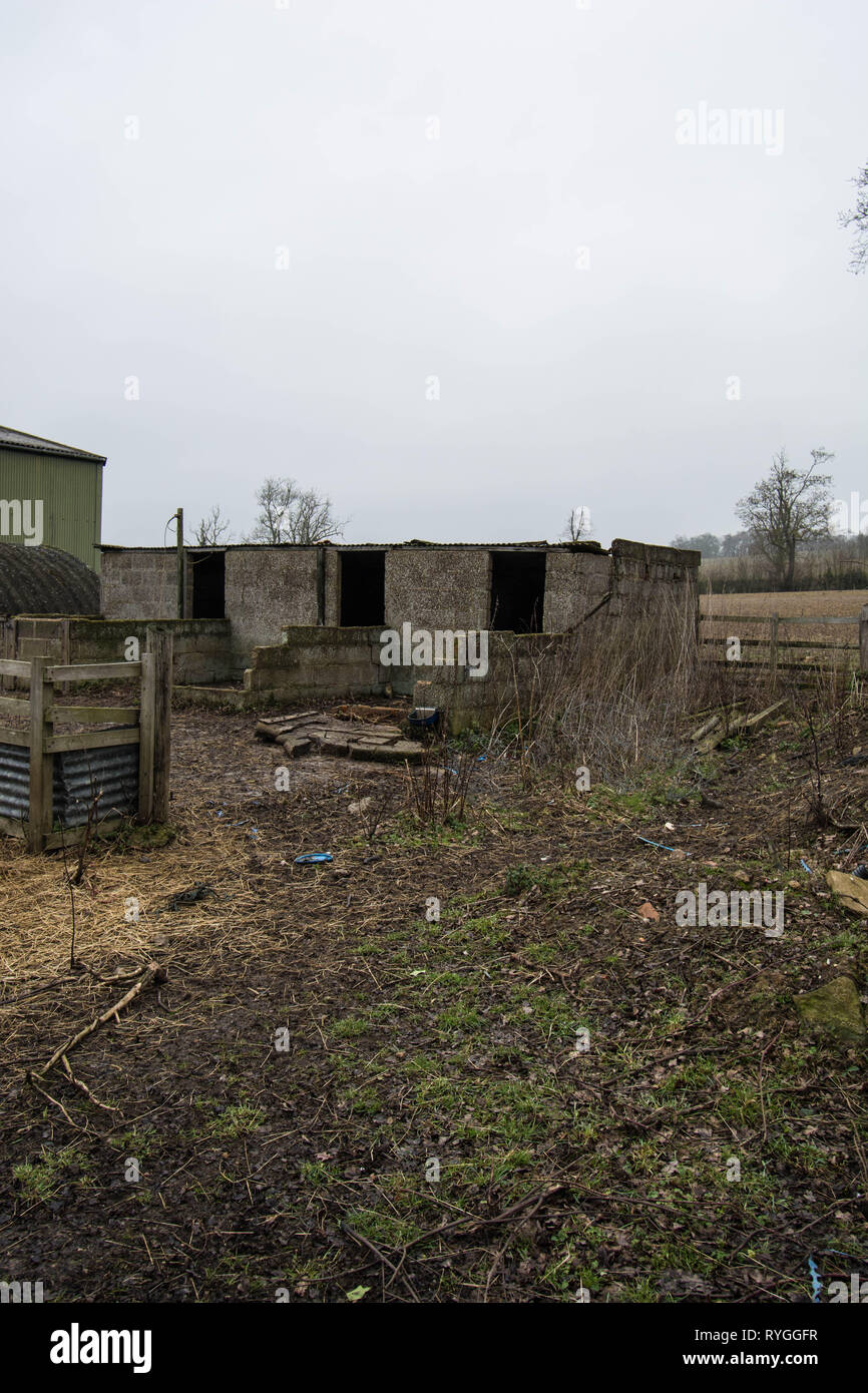 Buxton farm buildings building shed sheds rough ground pig pens ...