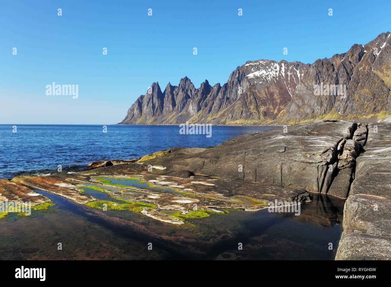 Norway fjord in Senja, Norway Stock Photo - Alamy