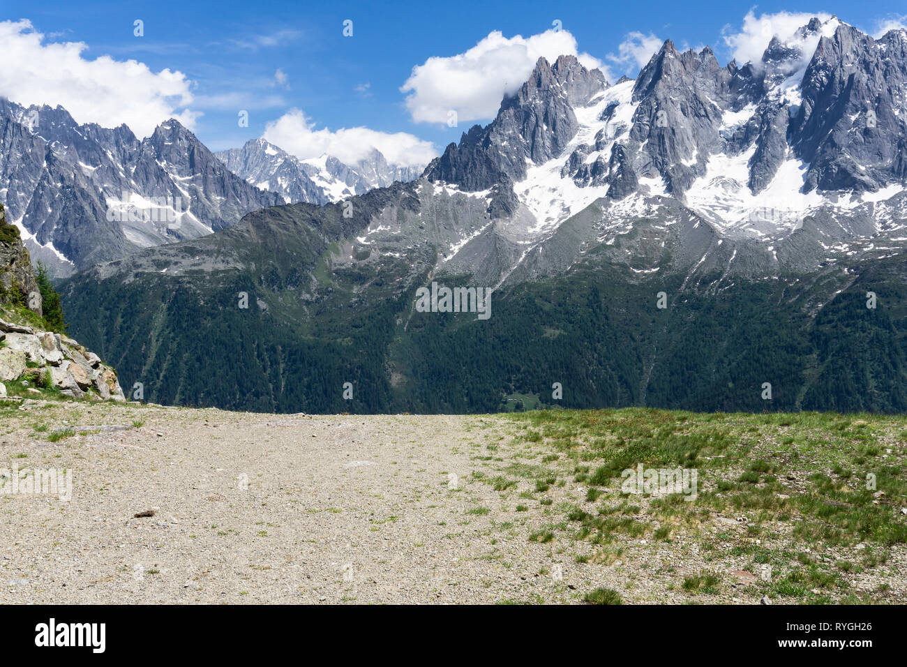 The great peaks of the Mont Blanc massif . Alps Stock Photo - Alamy