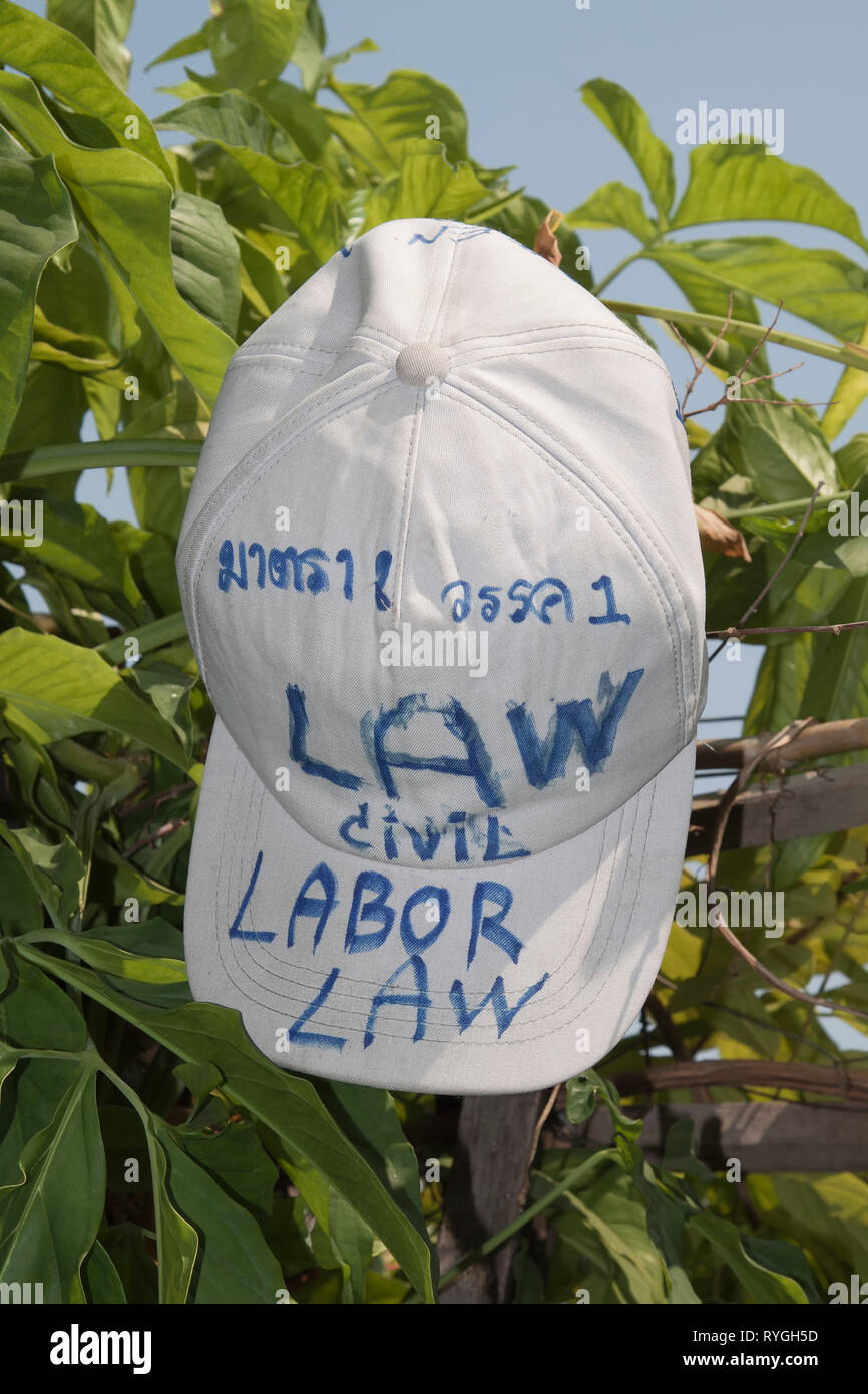Cap with lettering Civil Law, Labor Law in Bangkok, Thailand Stock ...
