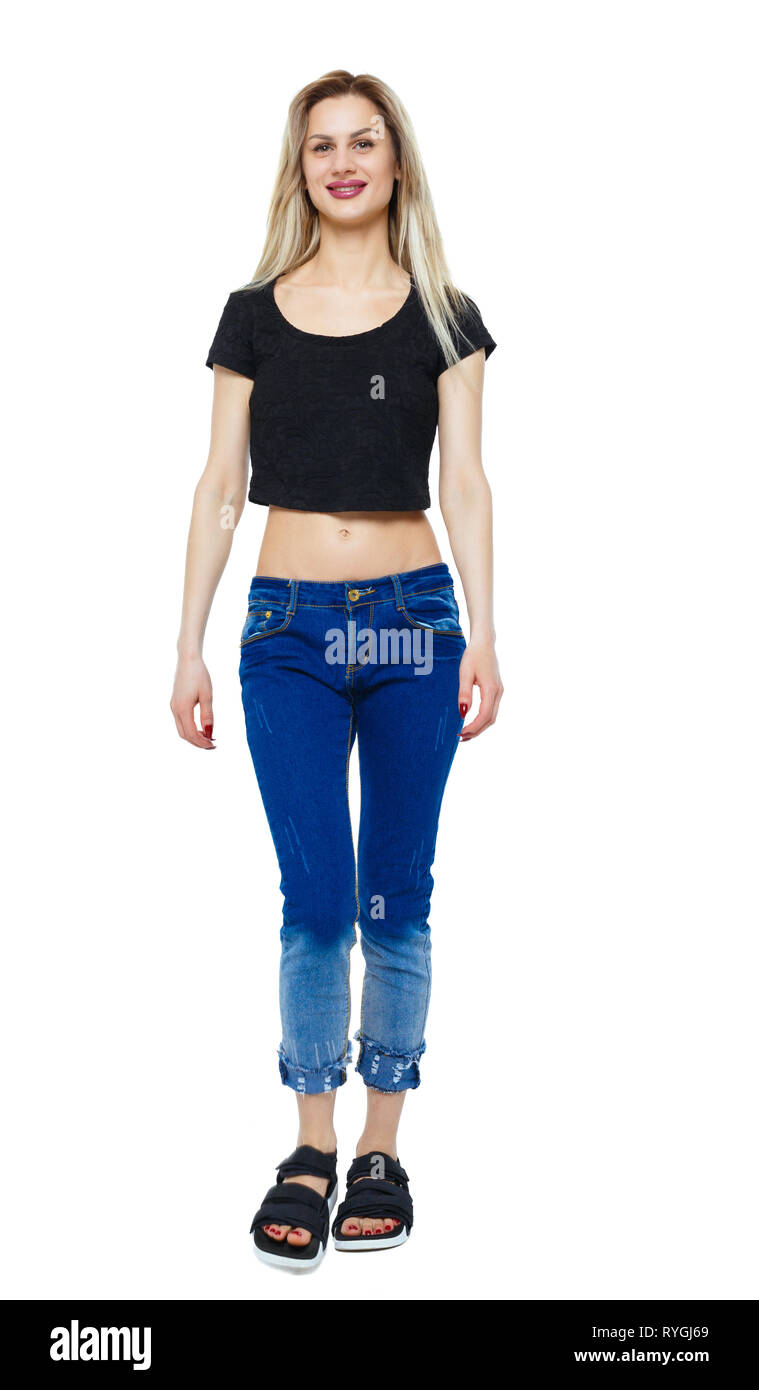 Front view of walking woman. beautiful girl in motion. frontside view ...