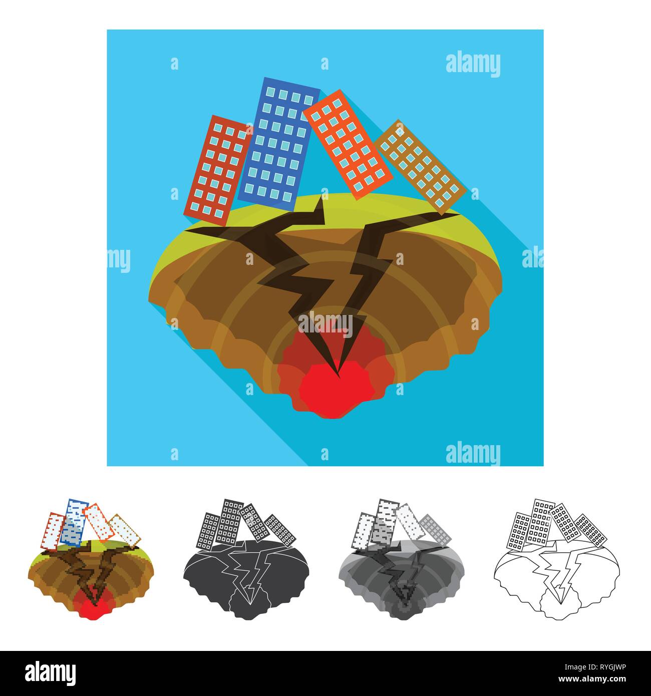 Vector illustration of weather and distress icon. Set of weather and ...