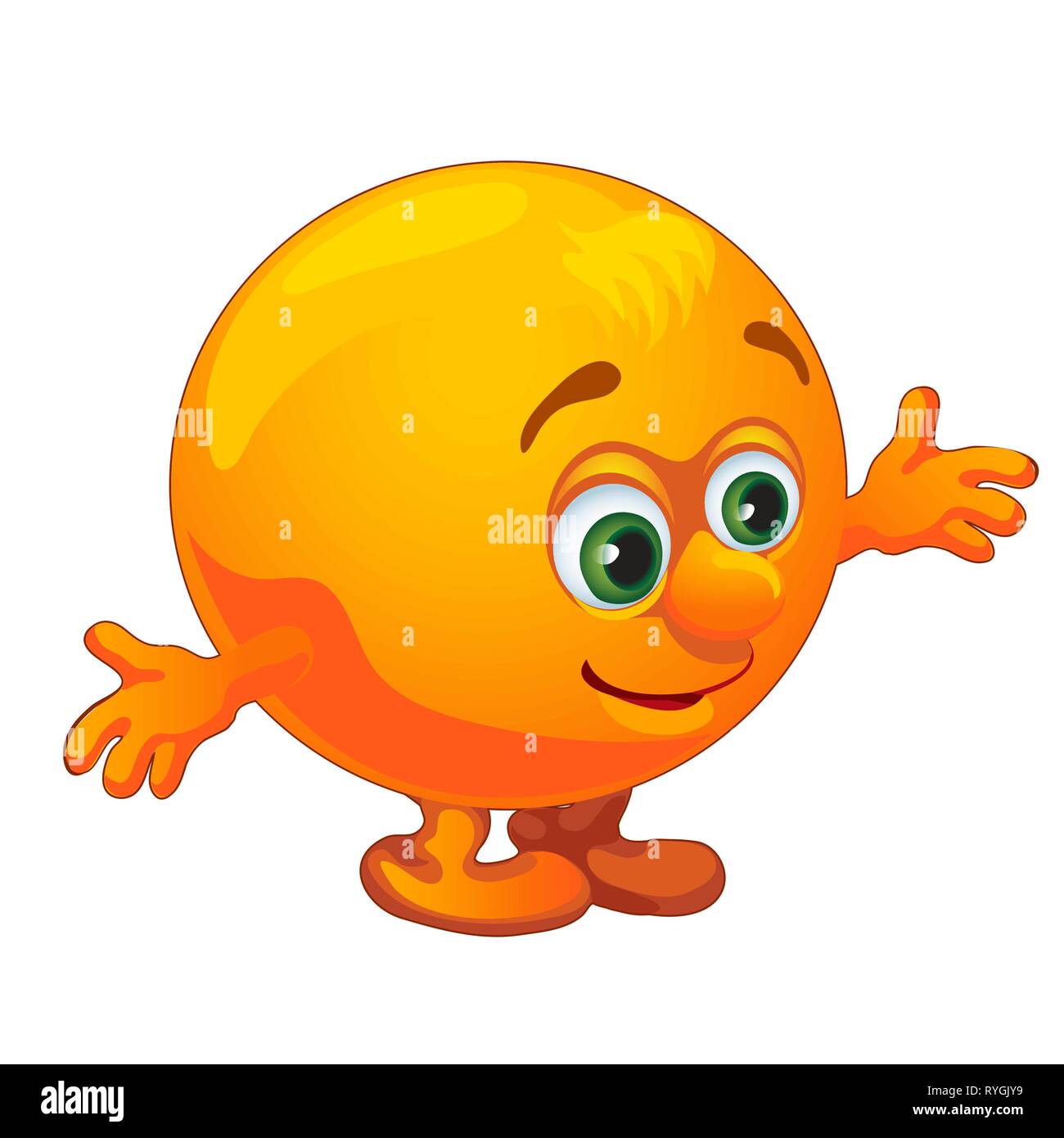 Character of russian fairy tale Kolobok isolated on white background ...