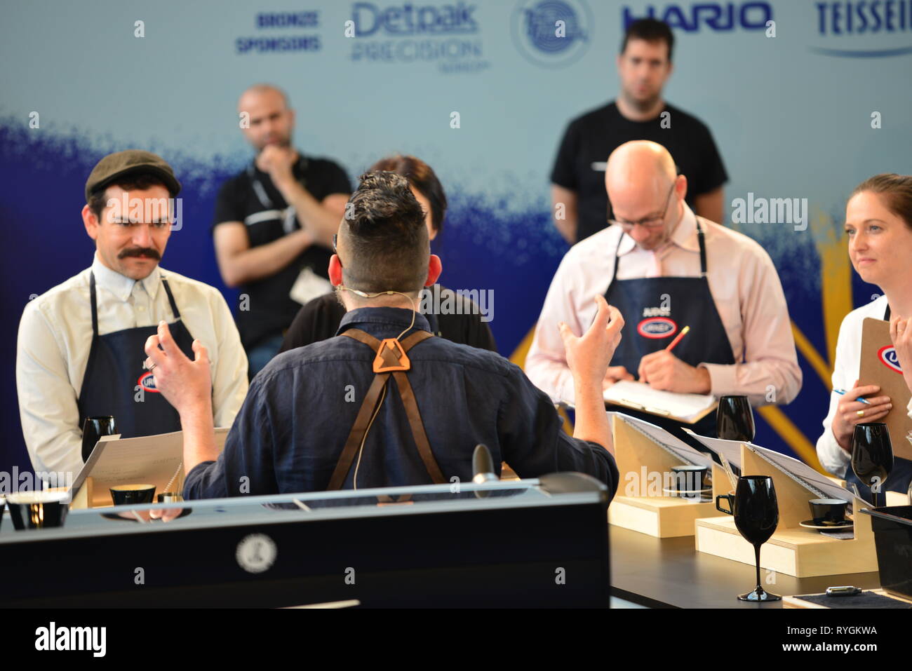 Moment of the World Barista Championship, coffeemakers professional ...