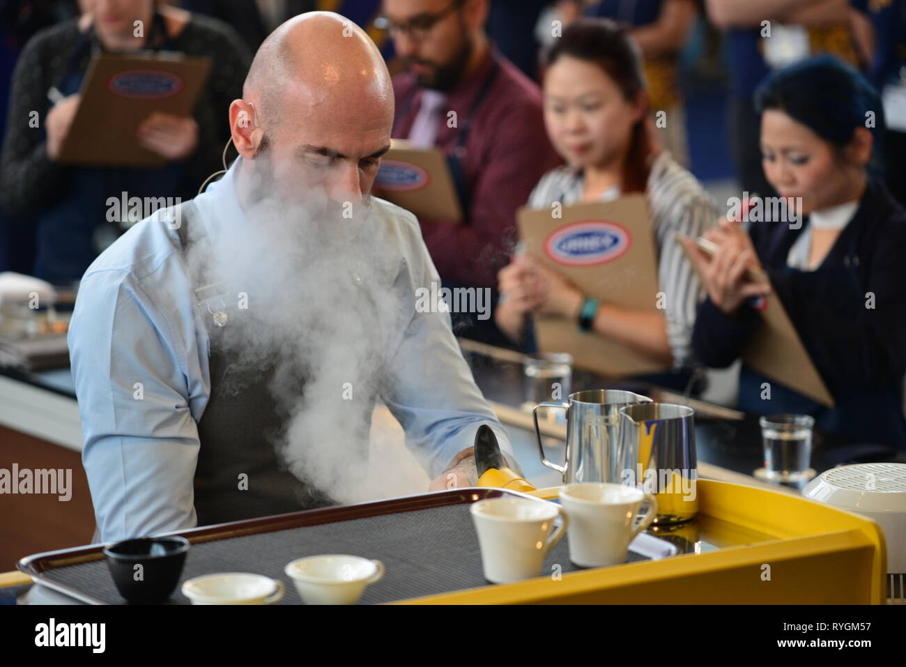 Moment of the World Barista Championship, coffeemakers professional ...