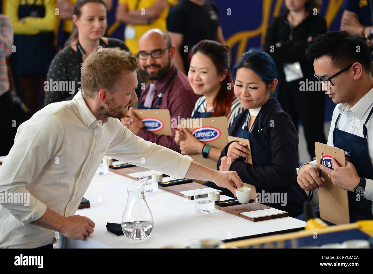 Moment of the World Barista Championship, coffeemakers professional ...