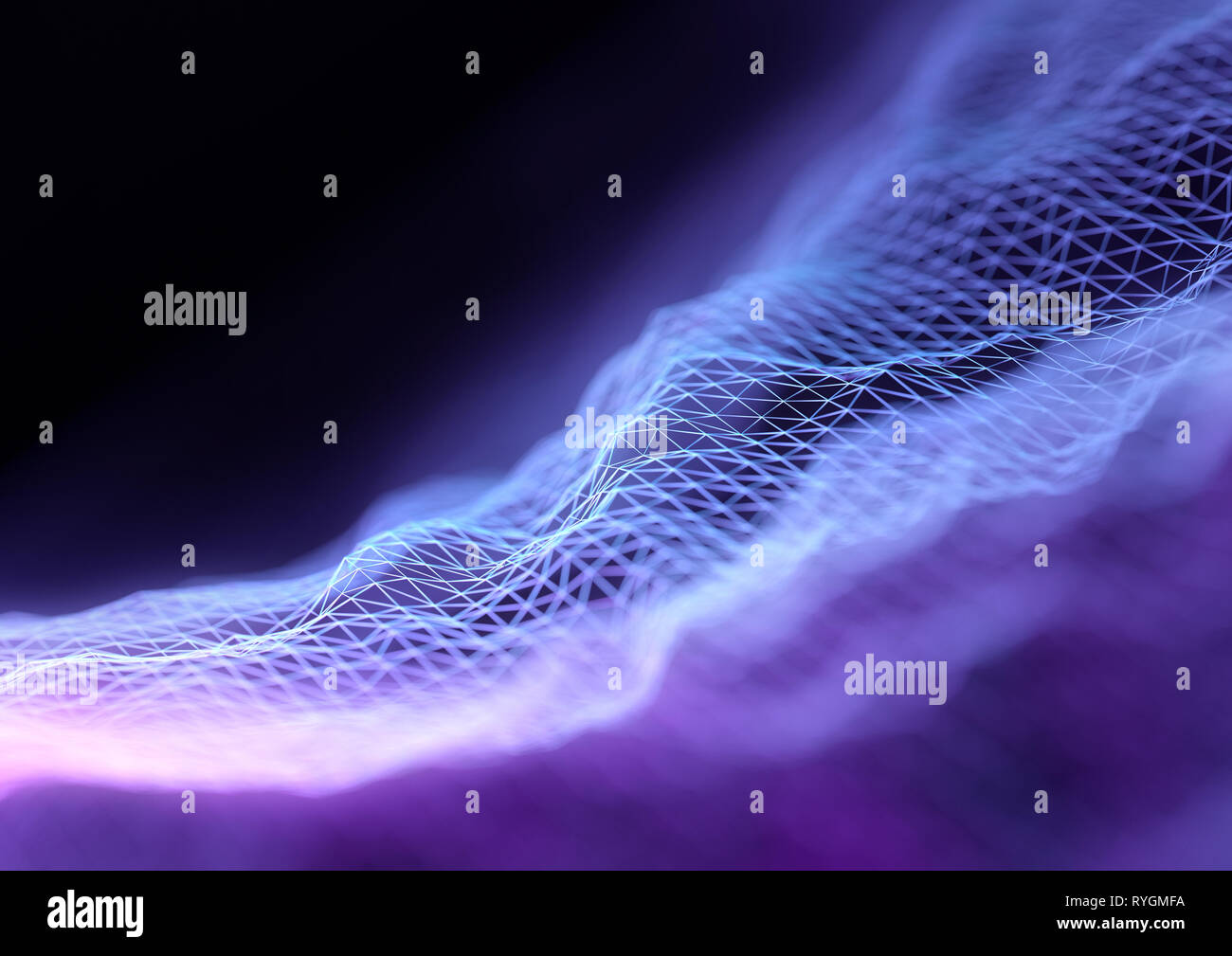Complex internet web data polygon background. 3D illustration Stock ...