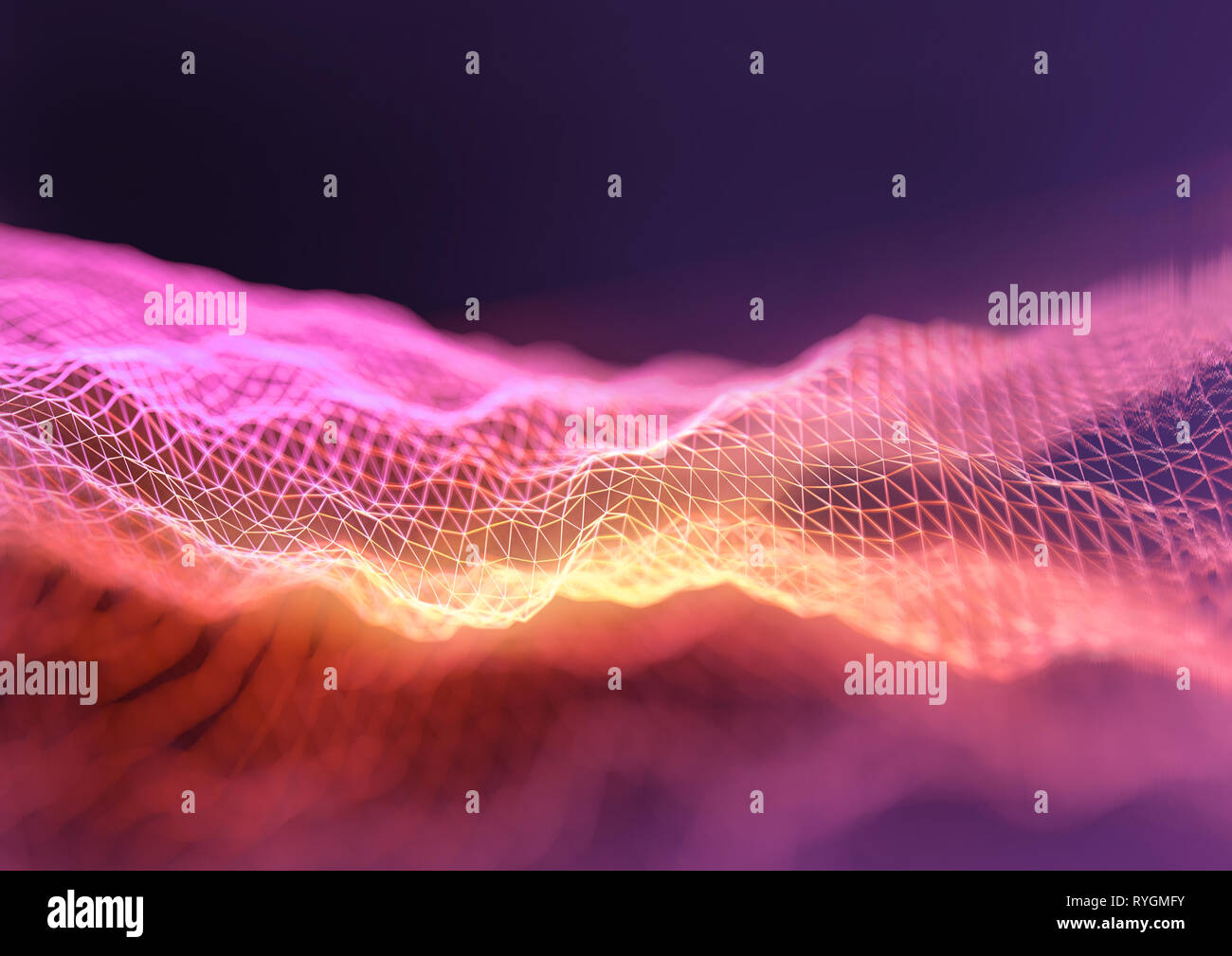 information and technology mesh polygon futuristic background. 3D ...