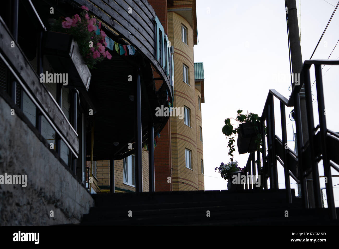 The porch store is a side view of the street Stock Photo - Alamy