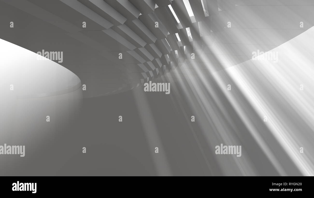 Abstract modern futuristic Architecture in shape of round tube tunnel ...