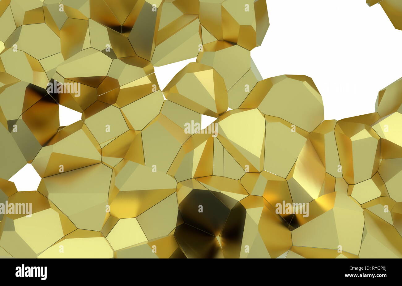 3d render, golden modern shattered wall texture, random clusters ...