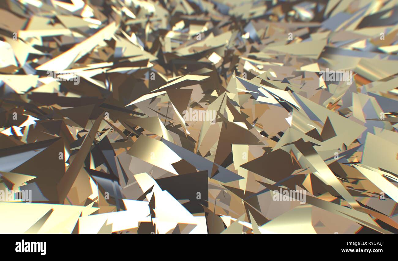 Glitch 3d render, golden modern shattered field texture, random ...