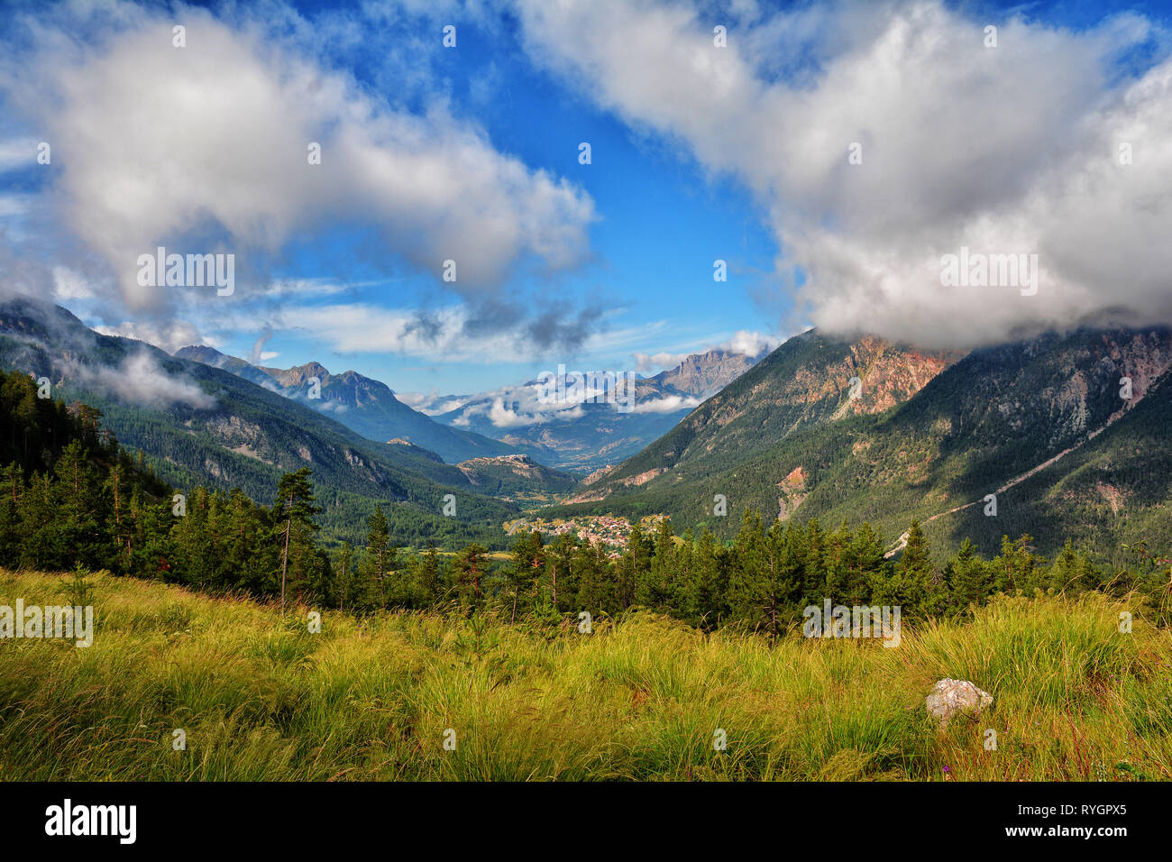 Amazing summer landscape with Valley of Val-des-Pres, Briancon , Park ...
