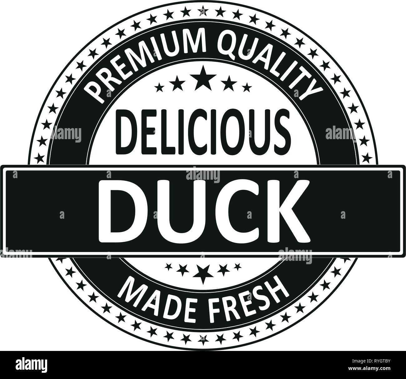 premium quality delicious made fresh badge stamp on white Stock Vector ...