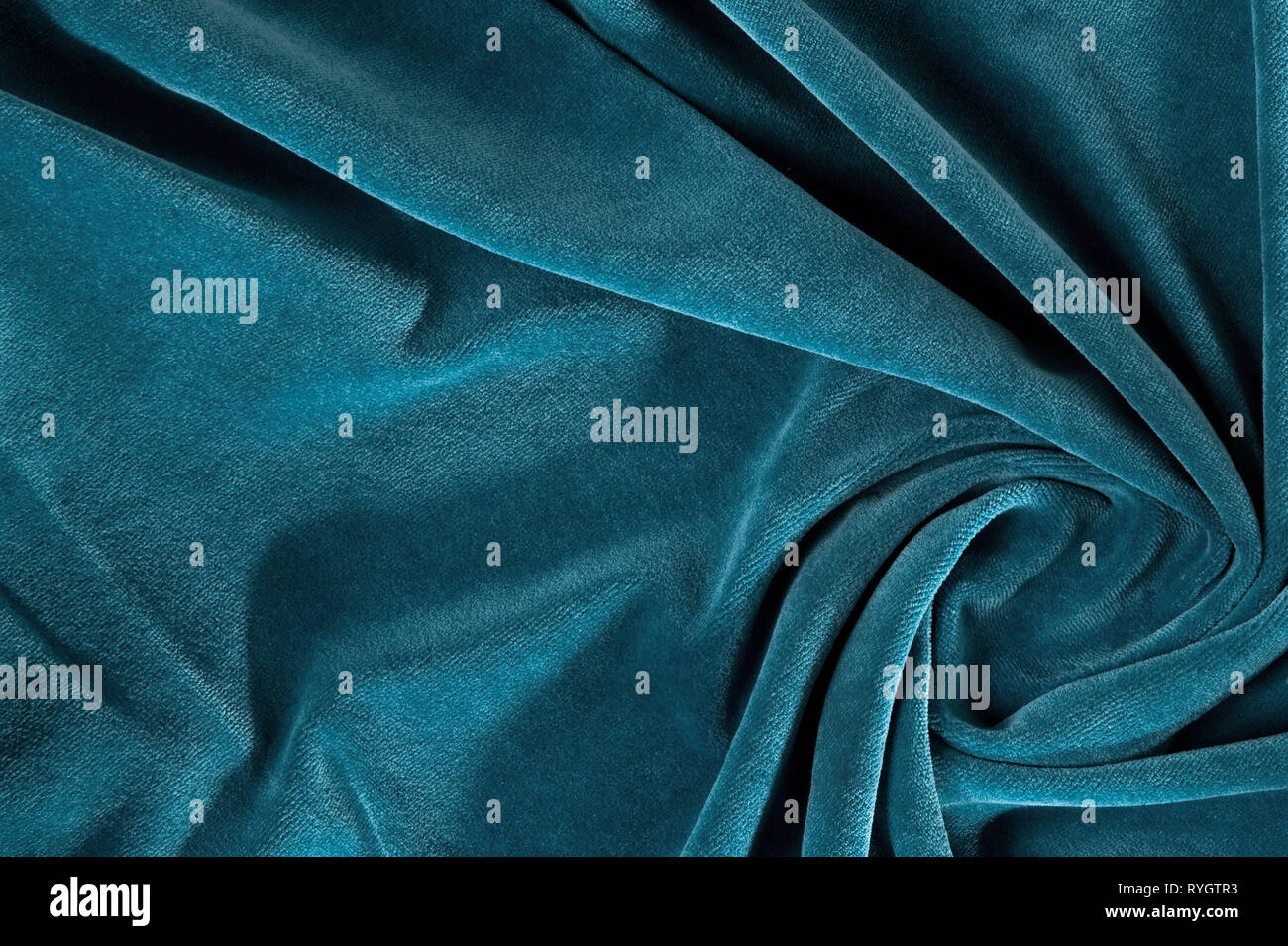 new wrinkled textile fabric dark turquoise color Stock Photo - Alamy
