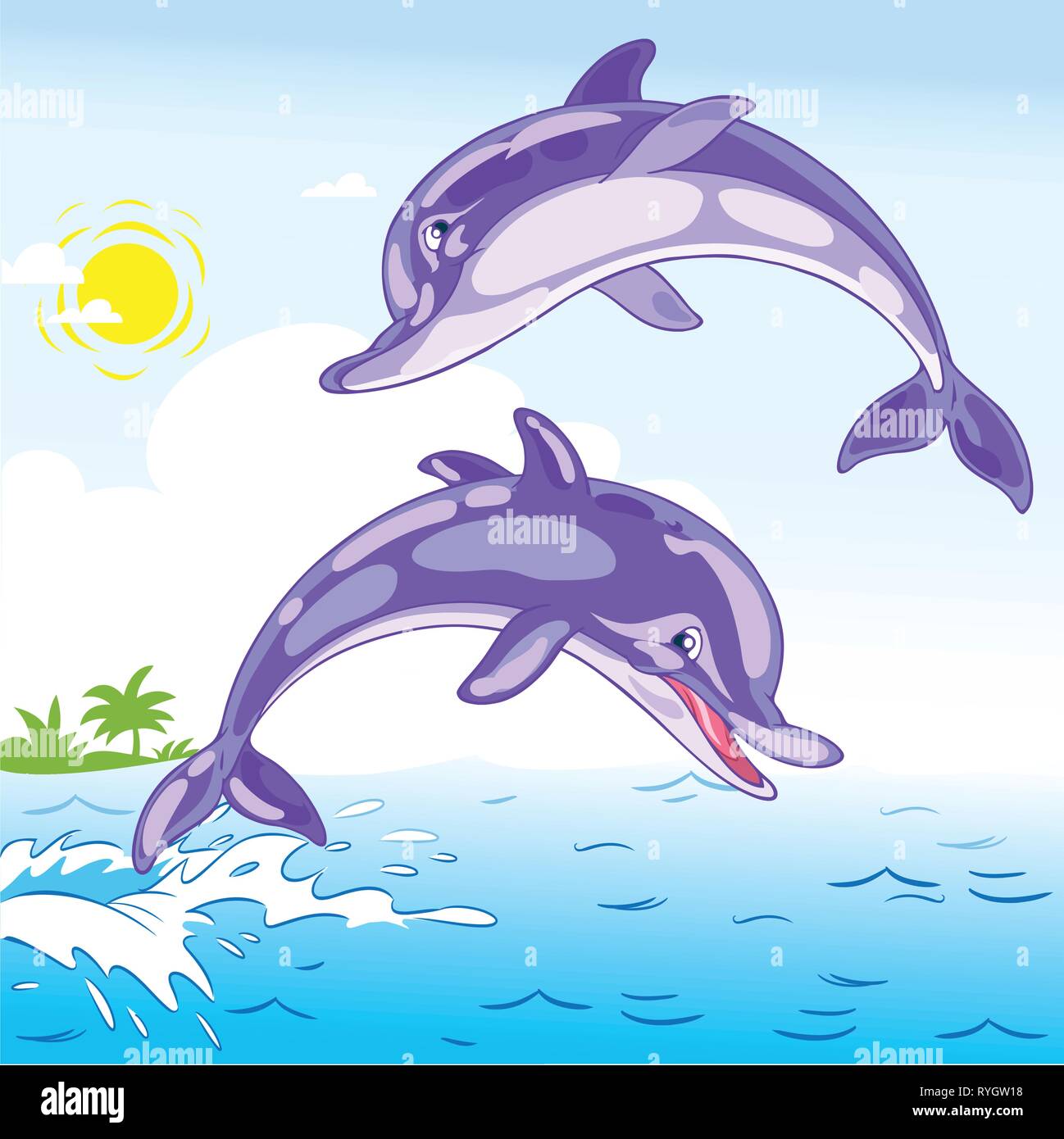 Funny dolphin cartoon hi-res stock photography and images - Alamy
