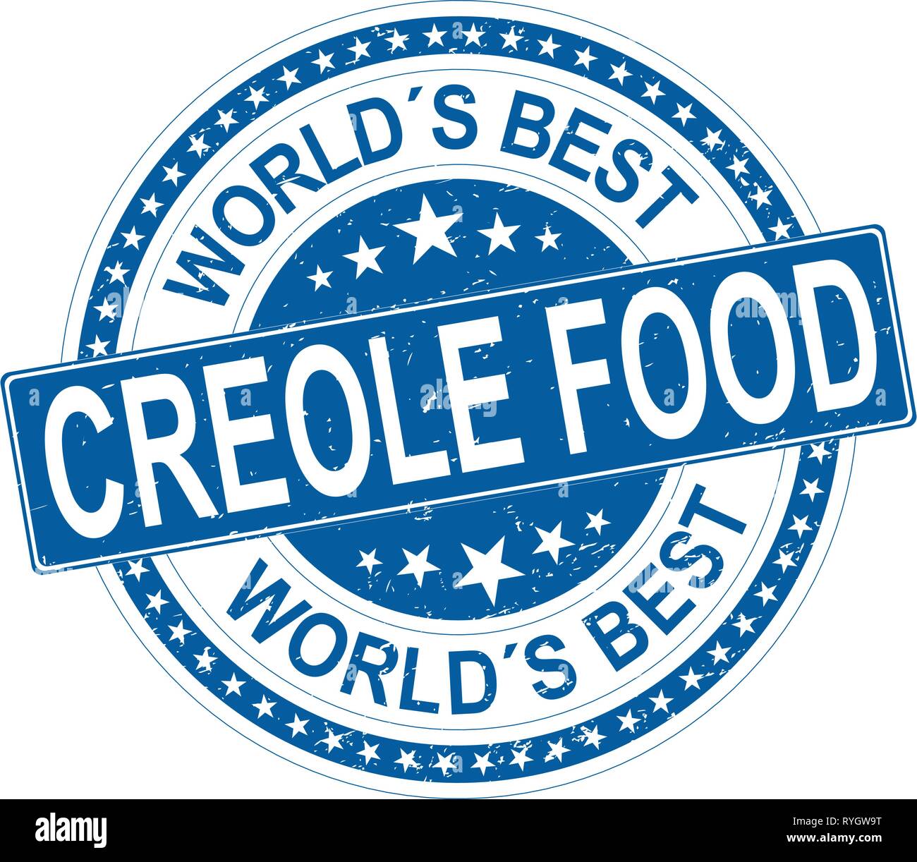 round blue grungy rubber stamp isolated on white background Stock ...