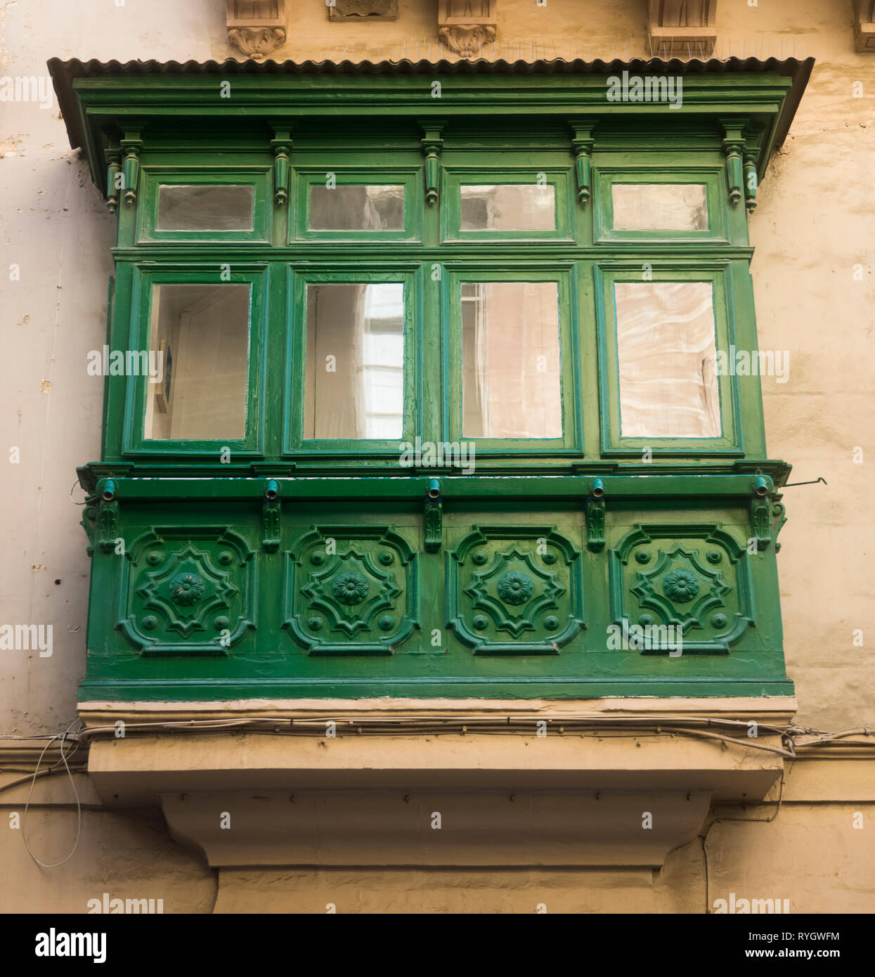 Traditional balcony window on a building from Malta Stock Photo - Alamy