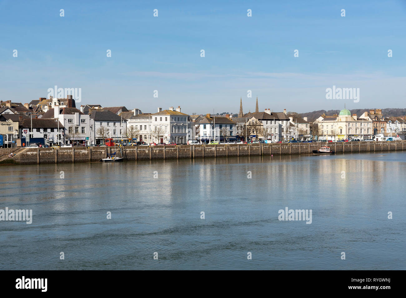 Bideford, North Devon, England, UK. March 2019. The River Kerridge and ...