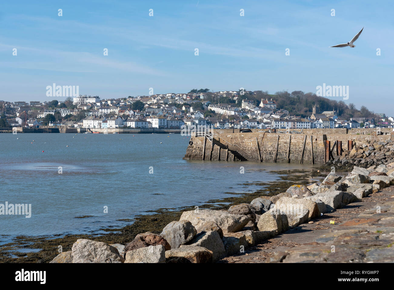 Instow, North Devon, England, UK. March 2019. View across the River ...