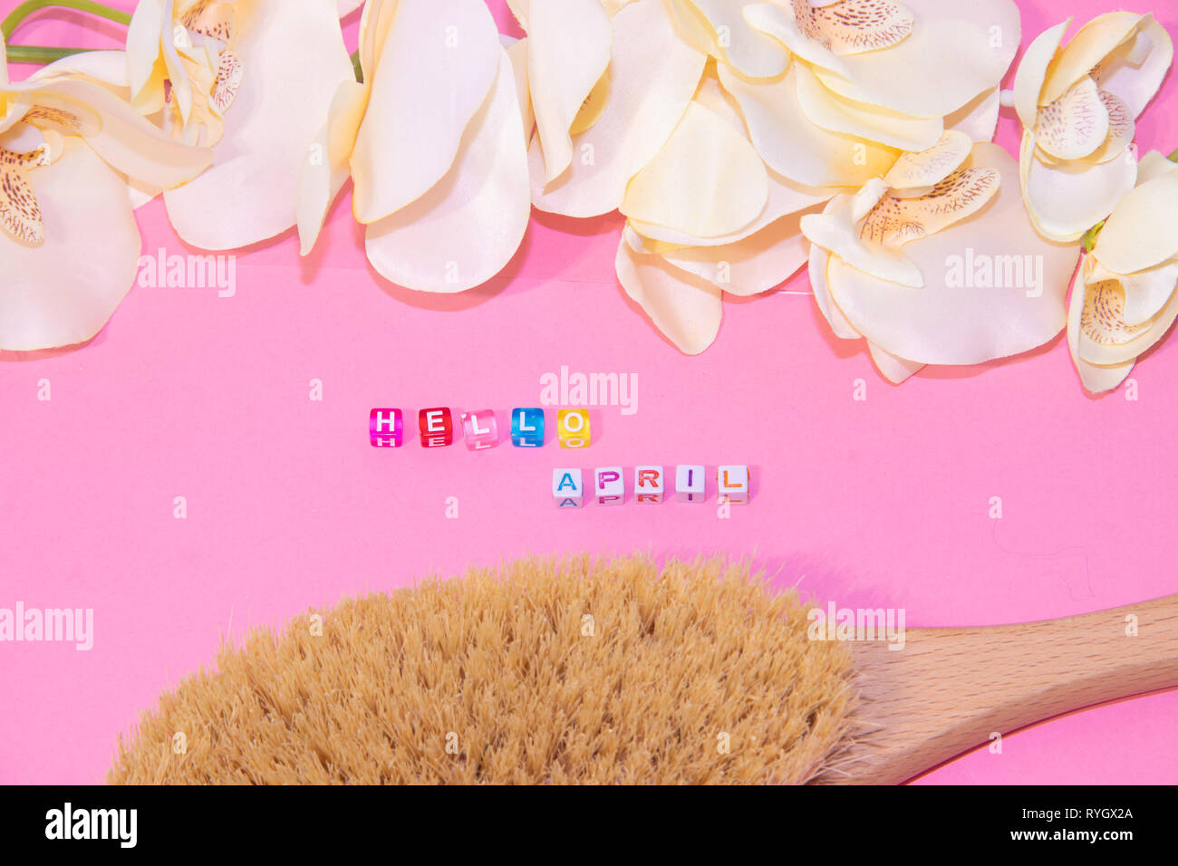 Banner hello april. Hi spring. Hello April. Welcome card We are waiting ...