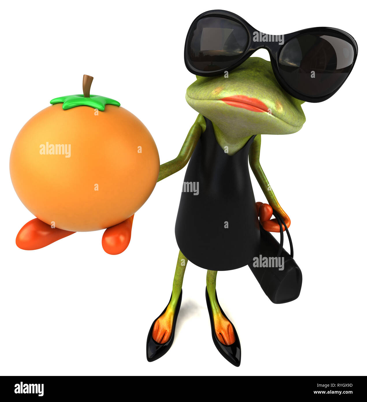 Fun frog - 3D Illustration Stock Photo - Alamy