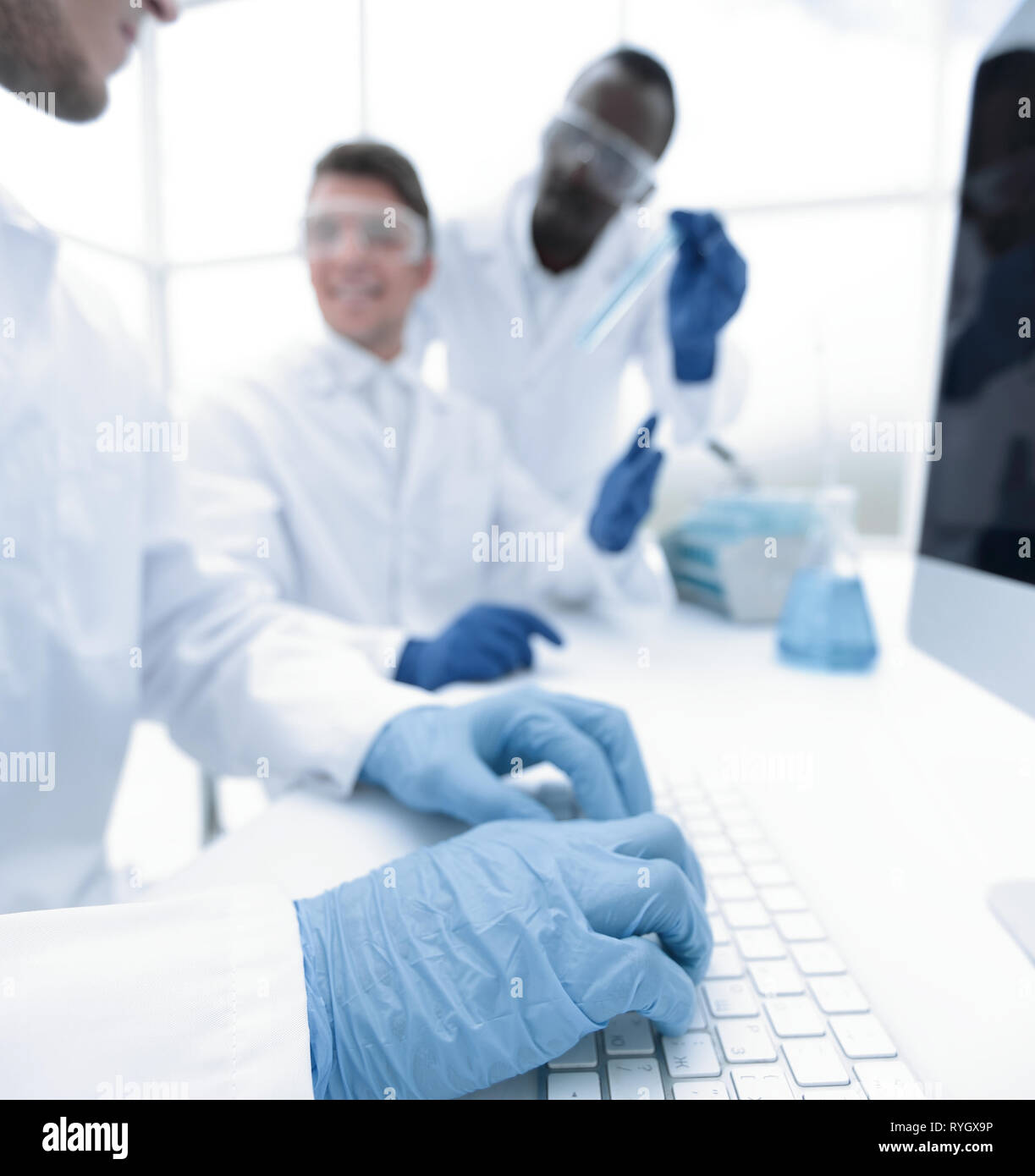 close up.a young scientist in a modern laboratory Stock Photo - Alamy