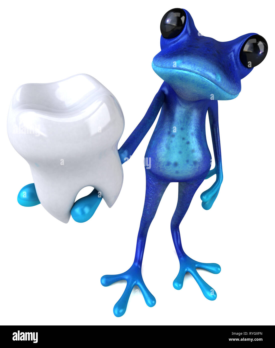 Fun blue frog - 3D Illustration Stock Photo - Alamy