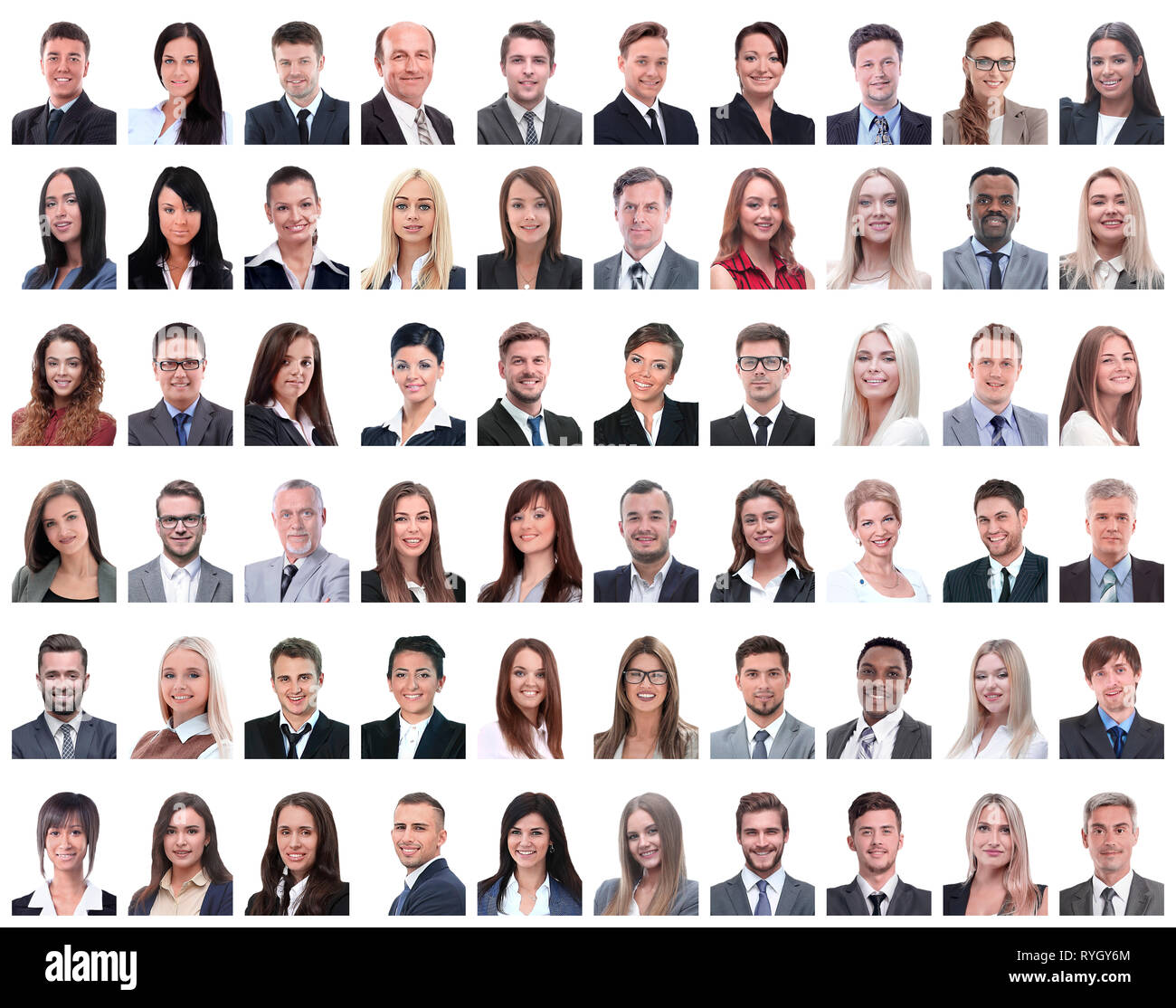 portraits of successful employees isolated on a white Stock Photo - Alamy