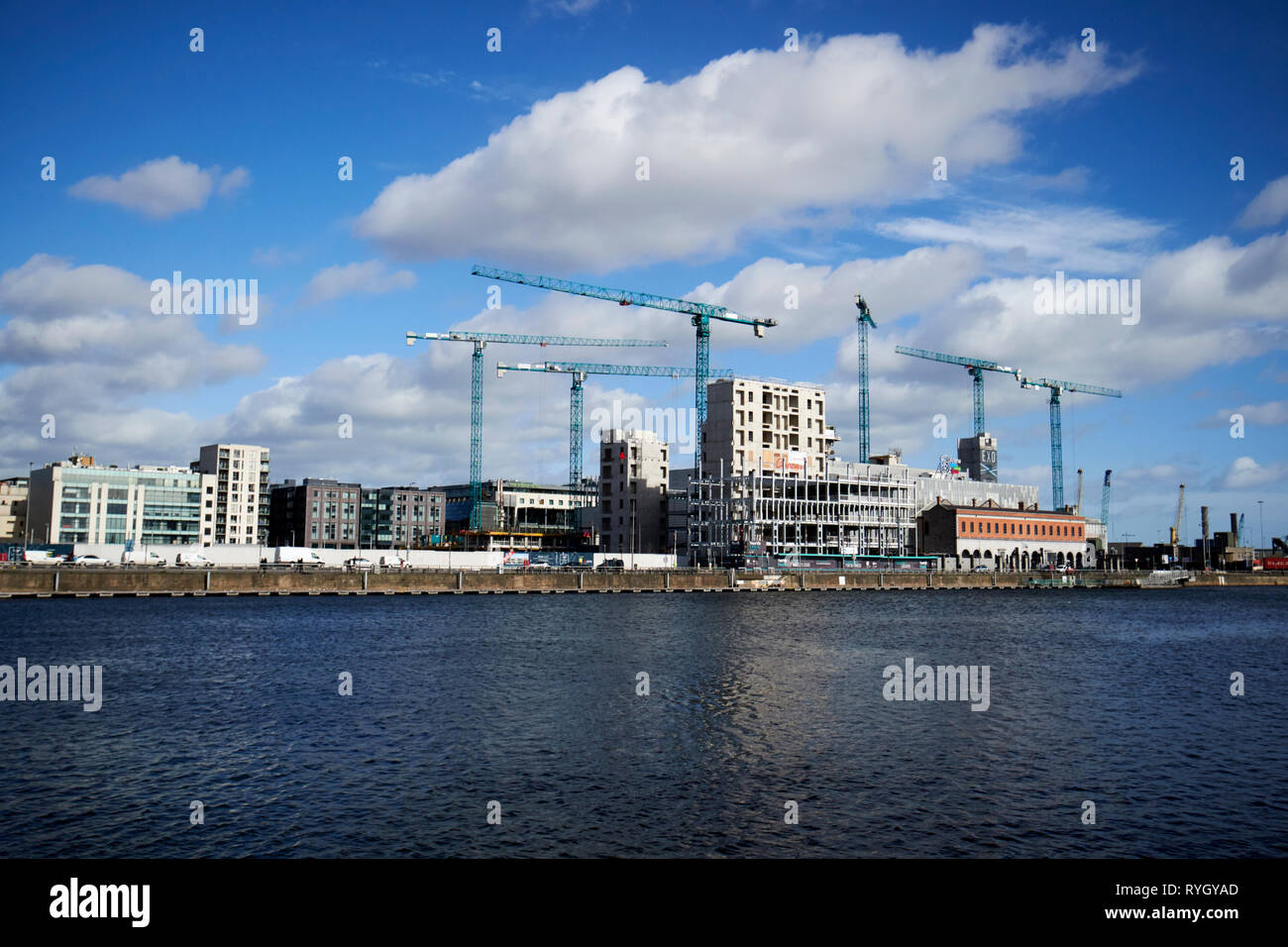 cranes and new office developments at north dock in the docklands ...