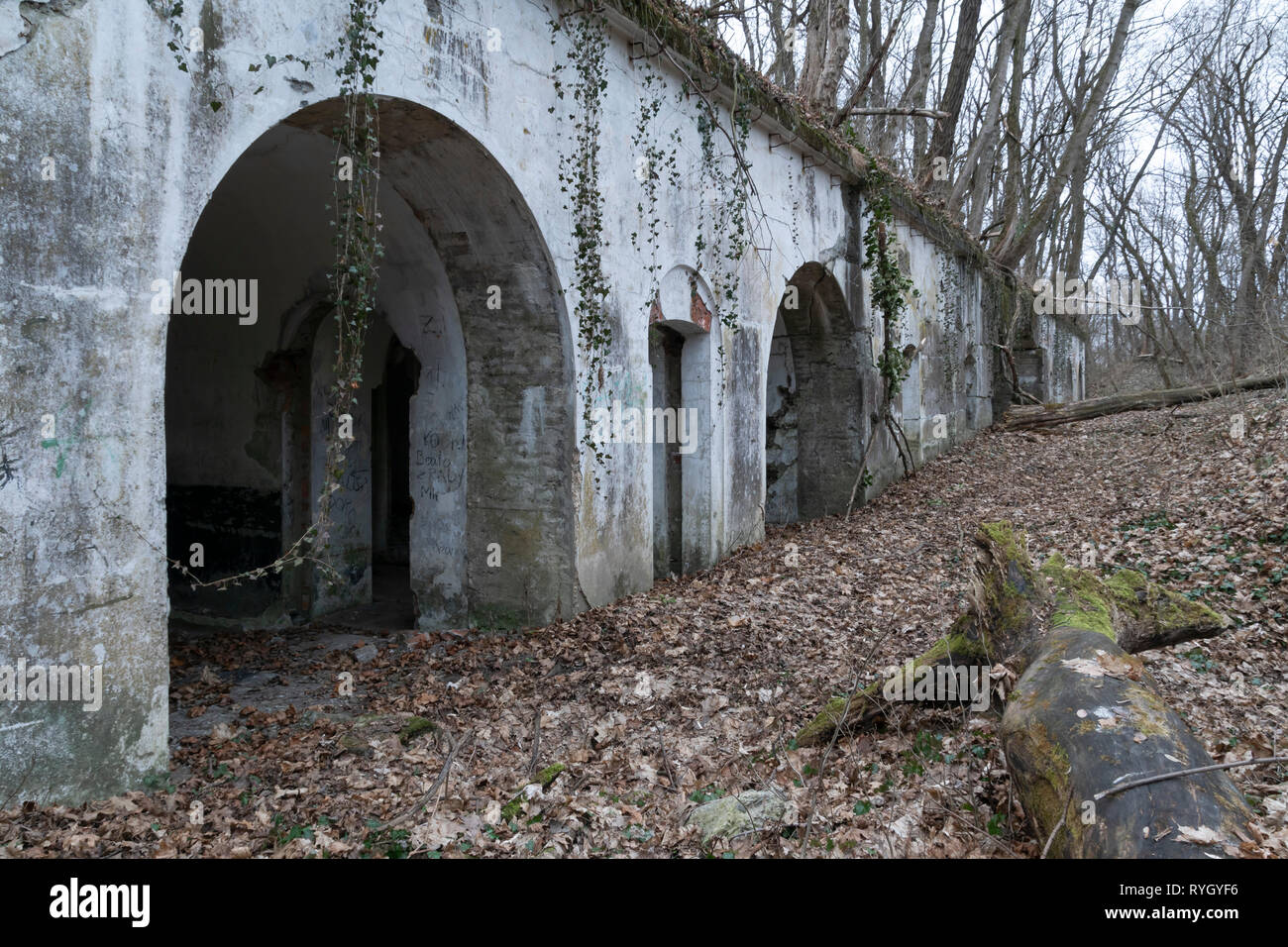 Przemysl Fortress: Fort VII Prałkowce. Barracks building. Eastern ...