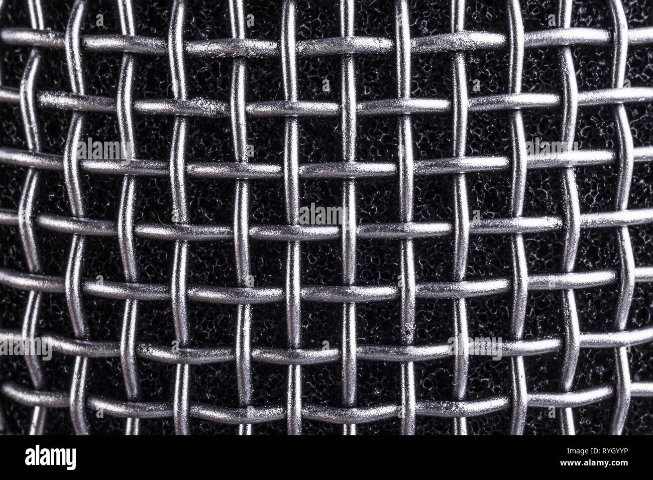 metal microphone Grille, close up background macro image Stock Photo ...