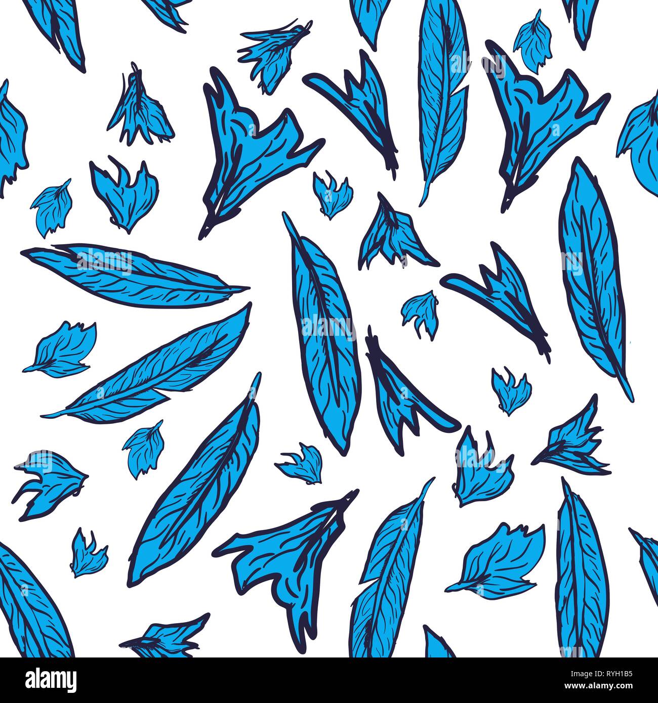 Seamless feather pattern Stock Vector Images - Alamy