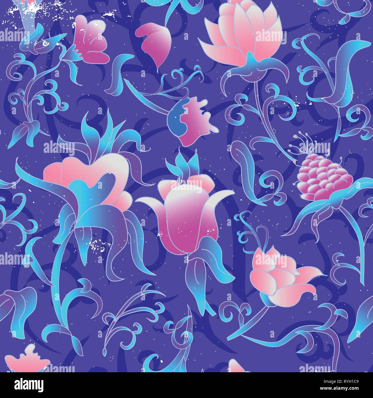 Vector floral seamless pattern. Fantasy Art deco Stock Vector Image ...