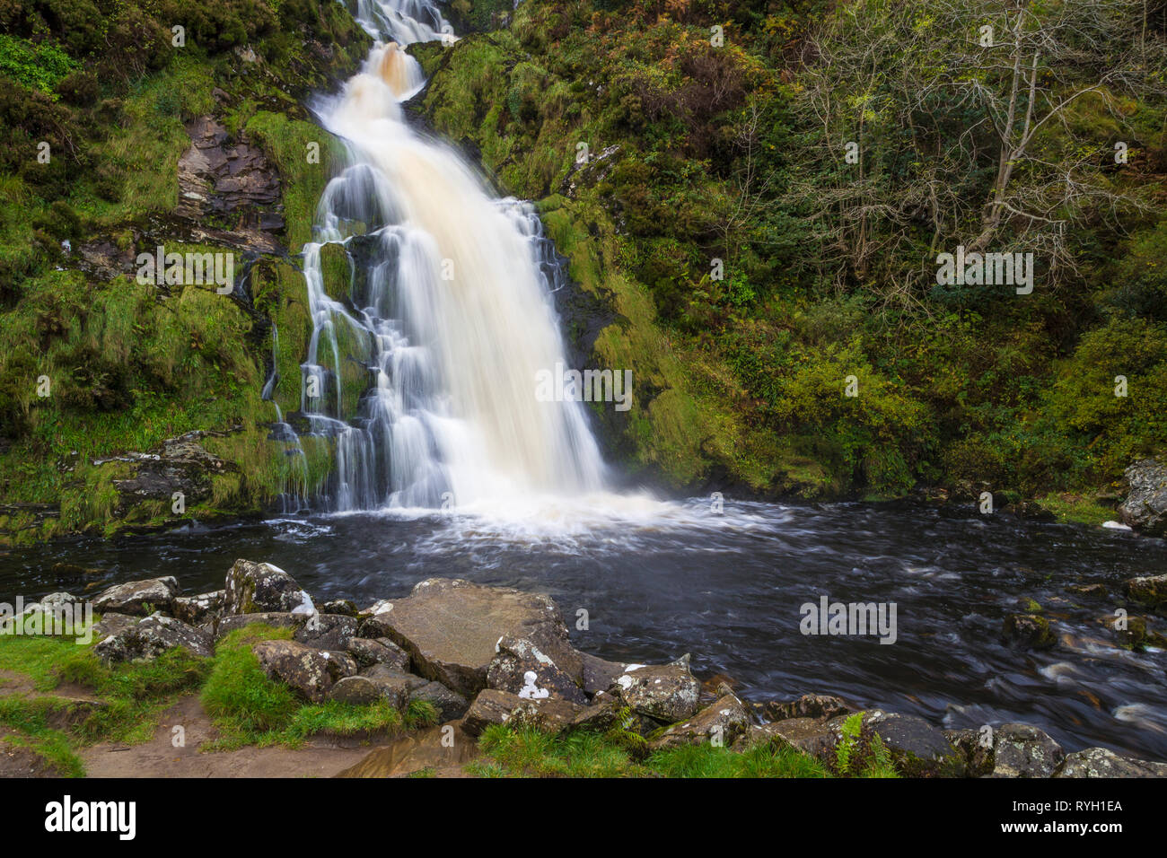 Assaranca Waterfall between Ardara and Maghera Caves Stock Photo - Alamy