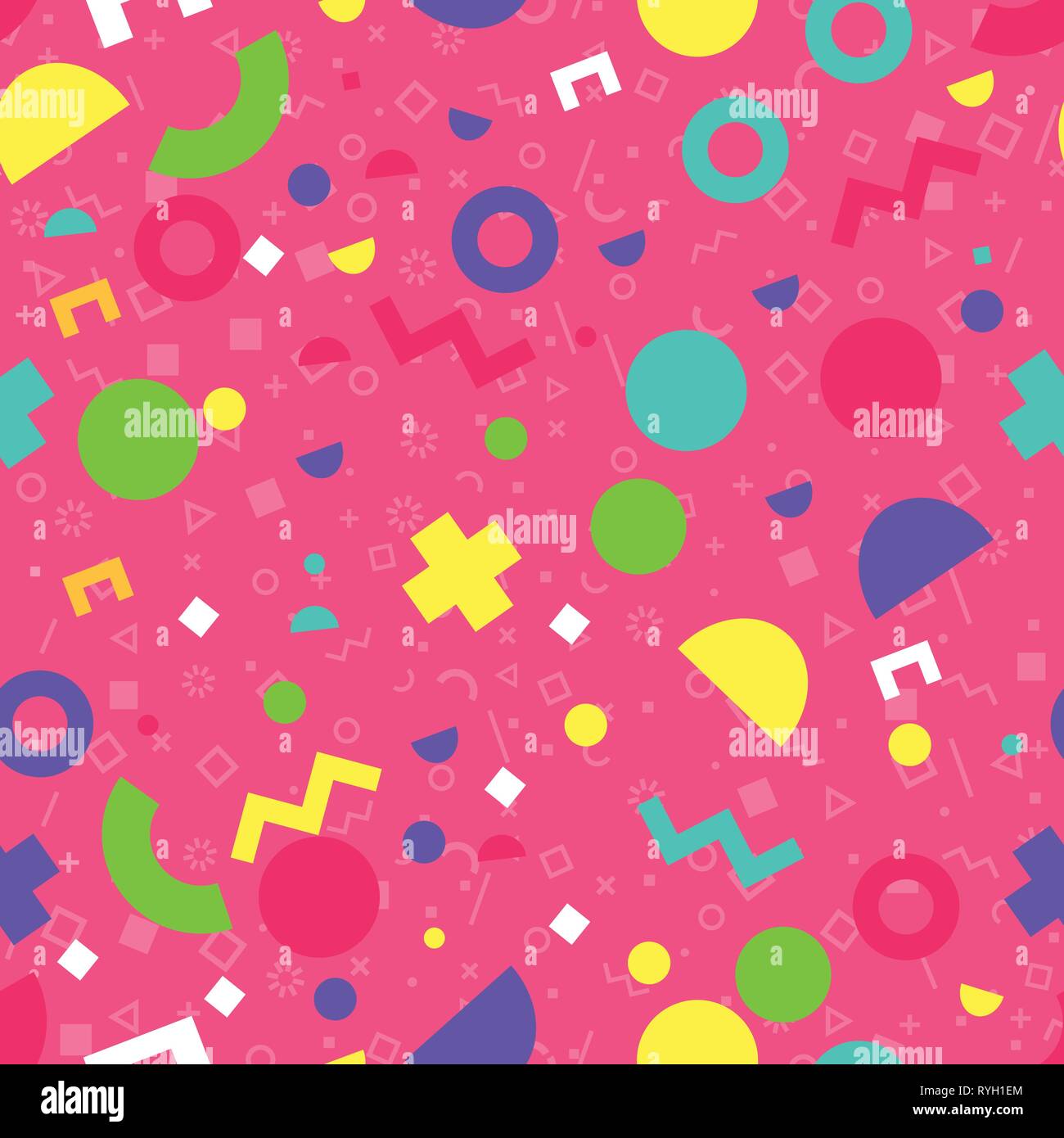 Vector abstract geometry seamless pattern 90s vibe Stock Vector Image ...