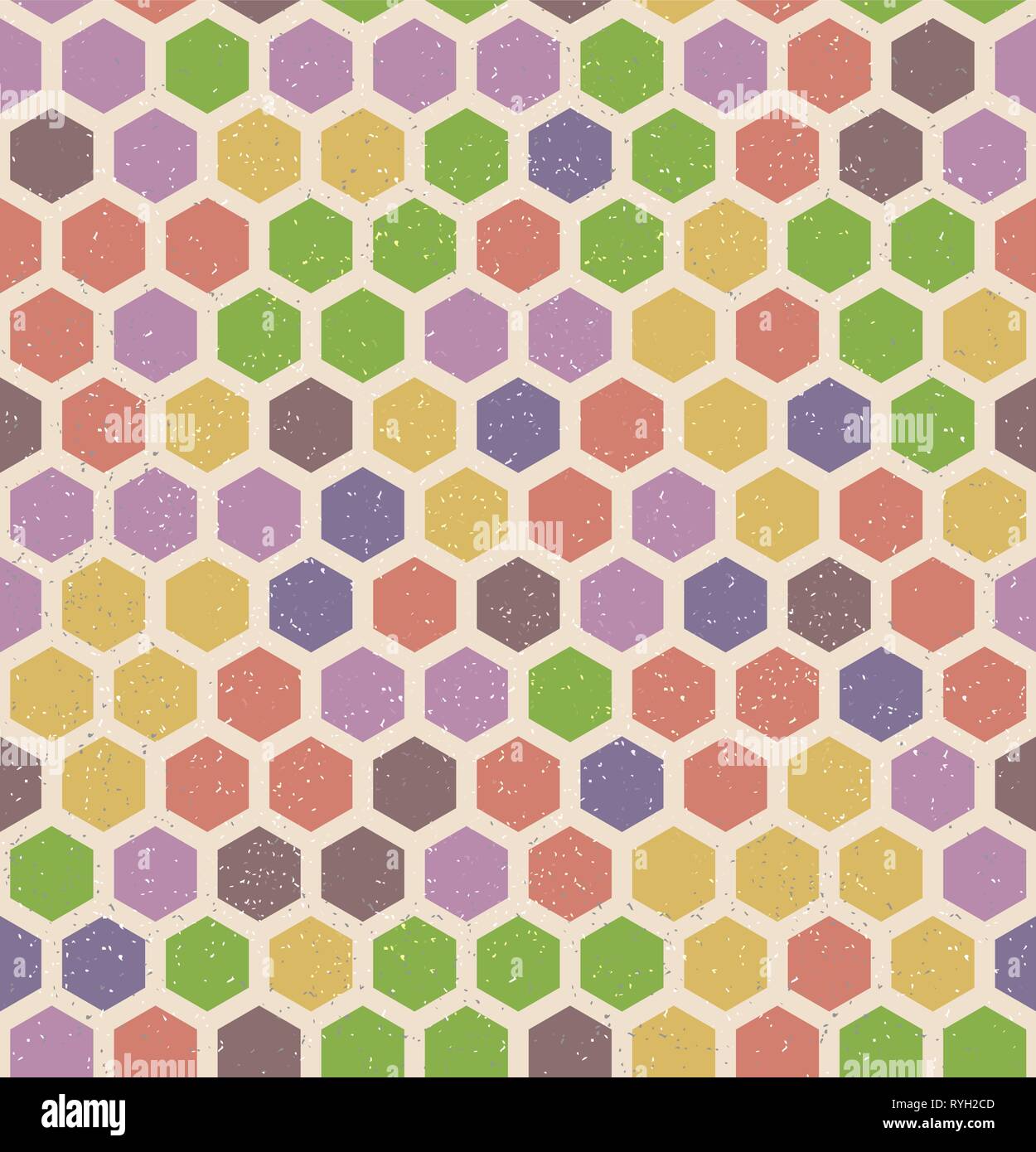 Vector hexagon retro seamless pattern Stock Vector Image & Art - Alamy